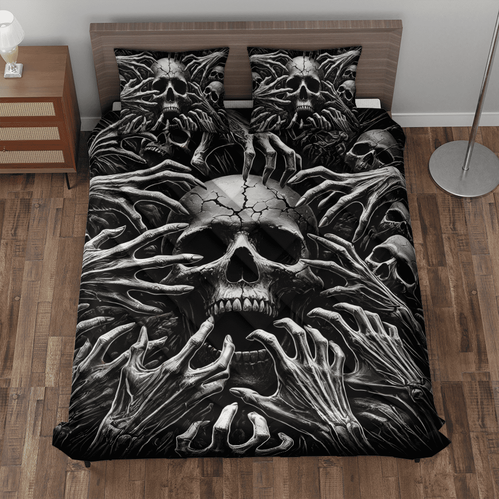 Lotusprinthandmade Horror Skull Quilt Bedding Set (Fold Hem) 5 Sizes ...