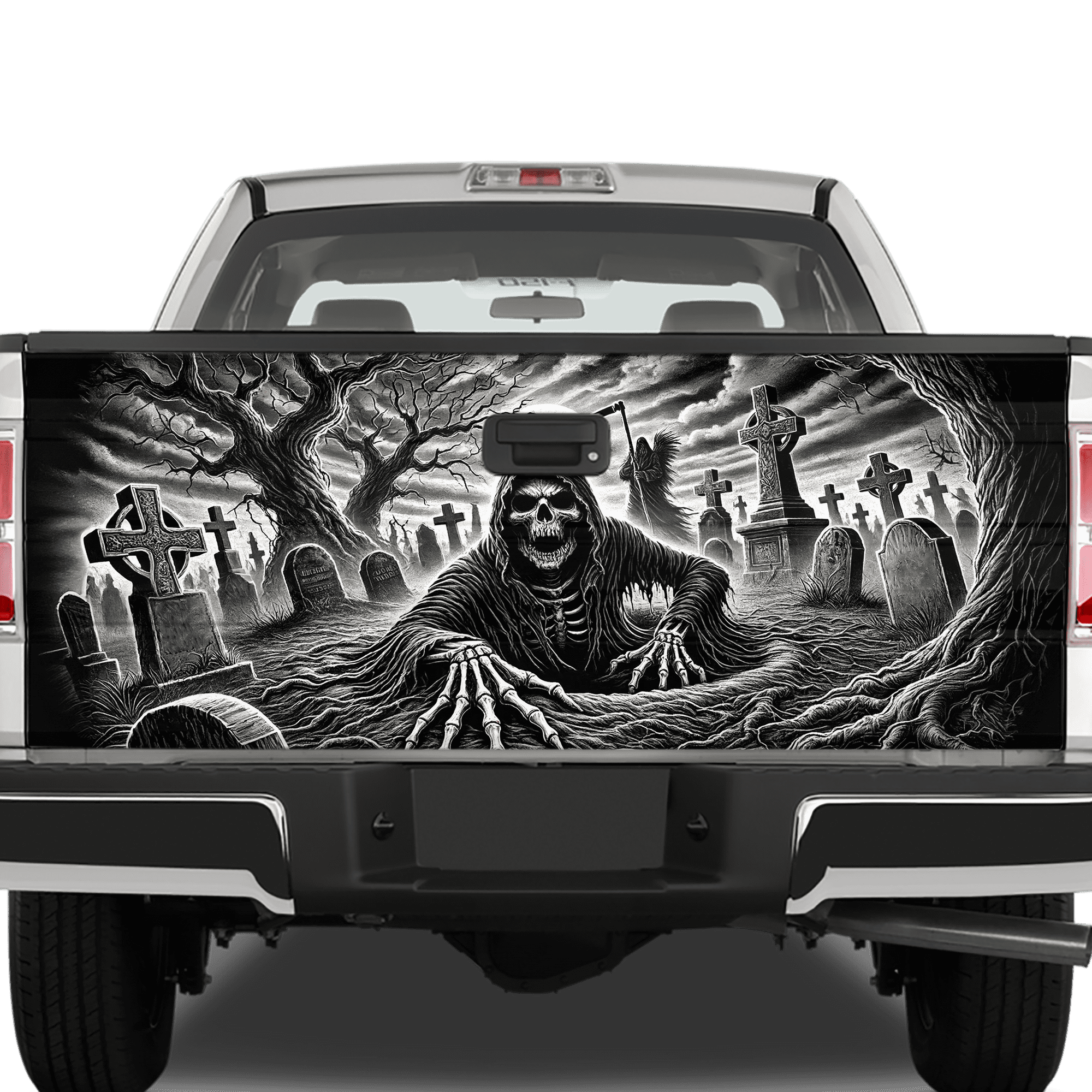 Lotusprinthandmade Horror Skull Skeleton Tailgate Wrap 2 Sizes 26"x66 ...
