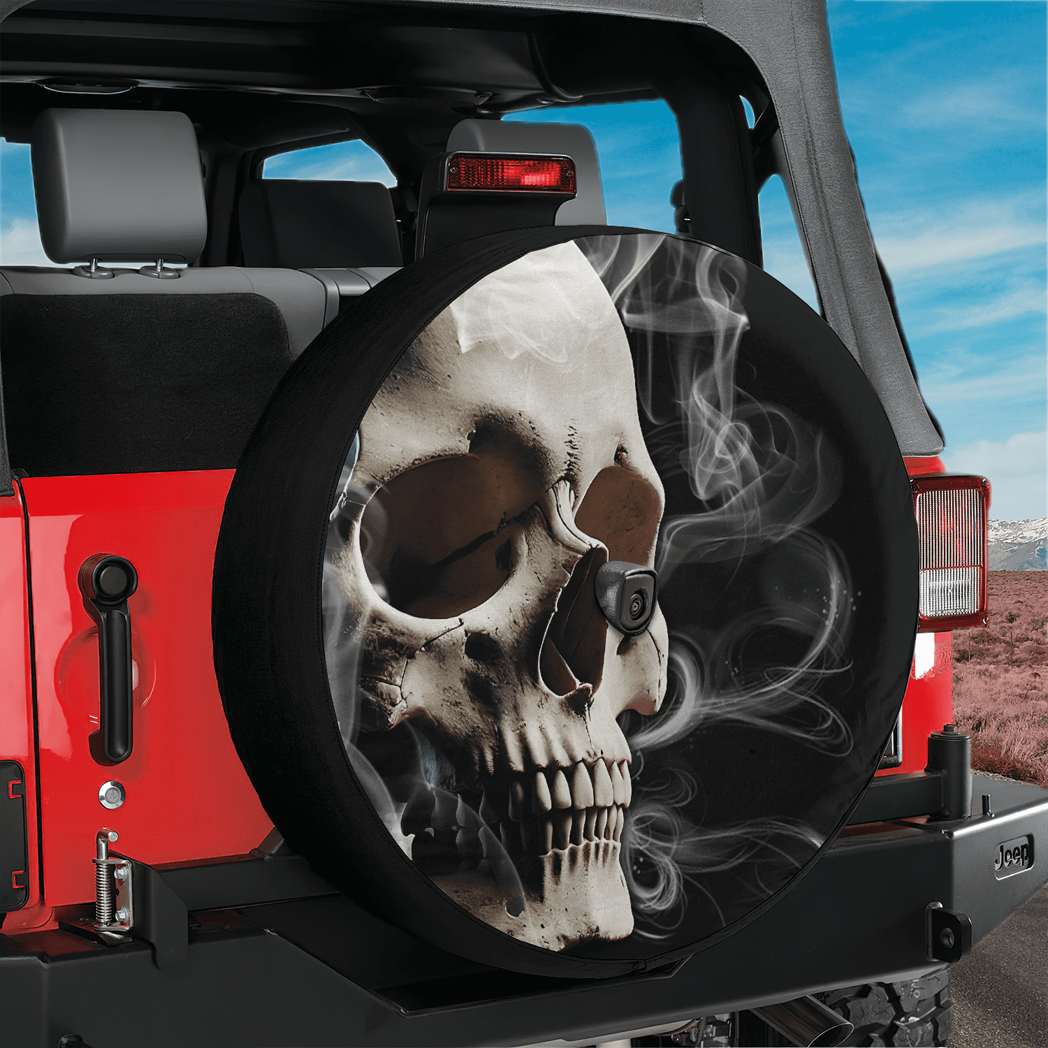 Lotusprinthandmade Horror Skull Spare Tire Cover With Backup Camera ...