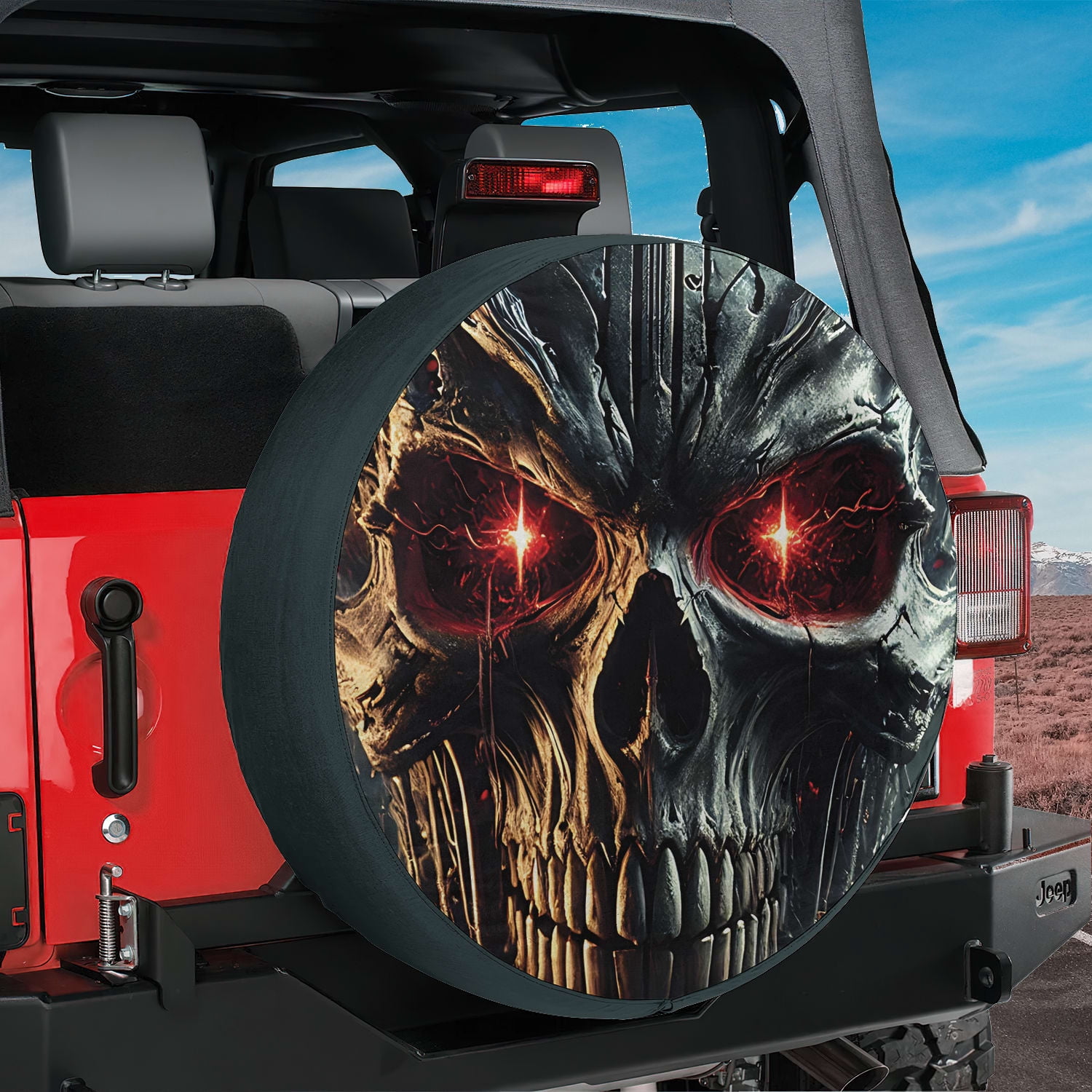 Lotusprinthandmade Horror Skull Spare Tire Cover Without Backup Camera ...