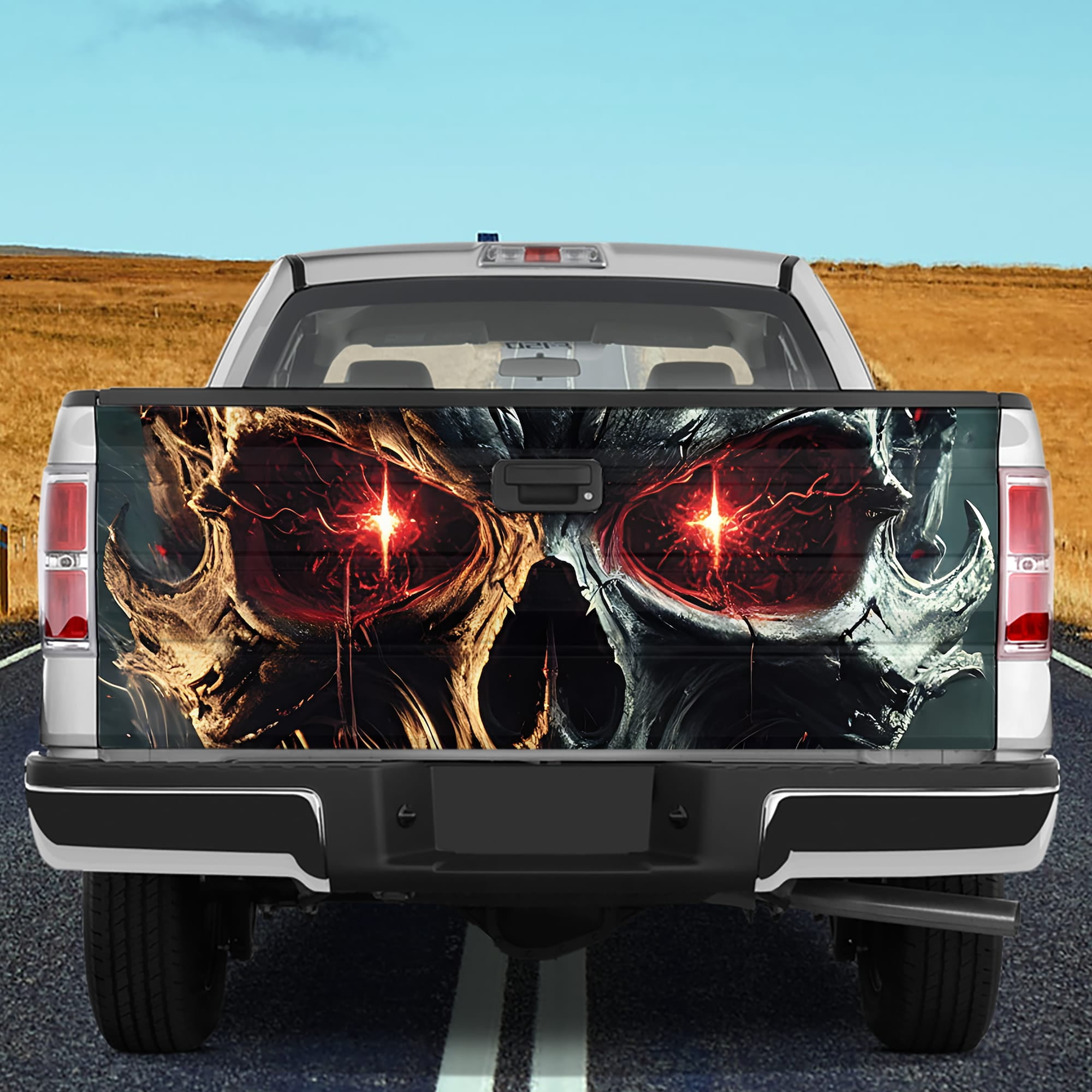 Lotusprinthandmade Horror Skull Tailgate Wrap 2 Sizes (24"x58"), skull ...