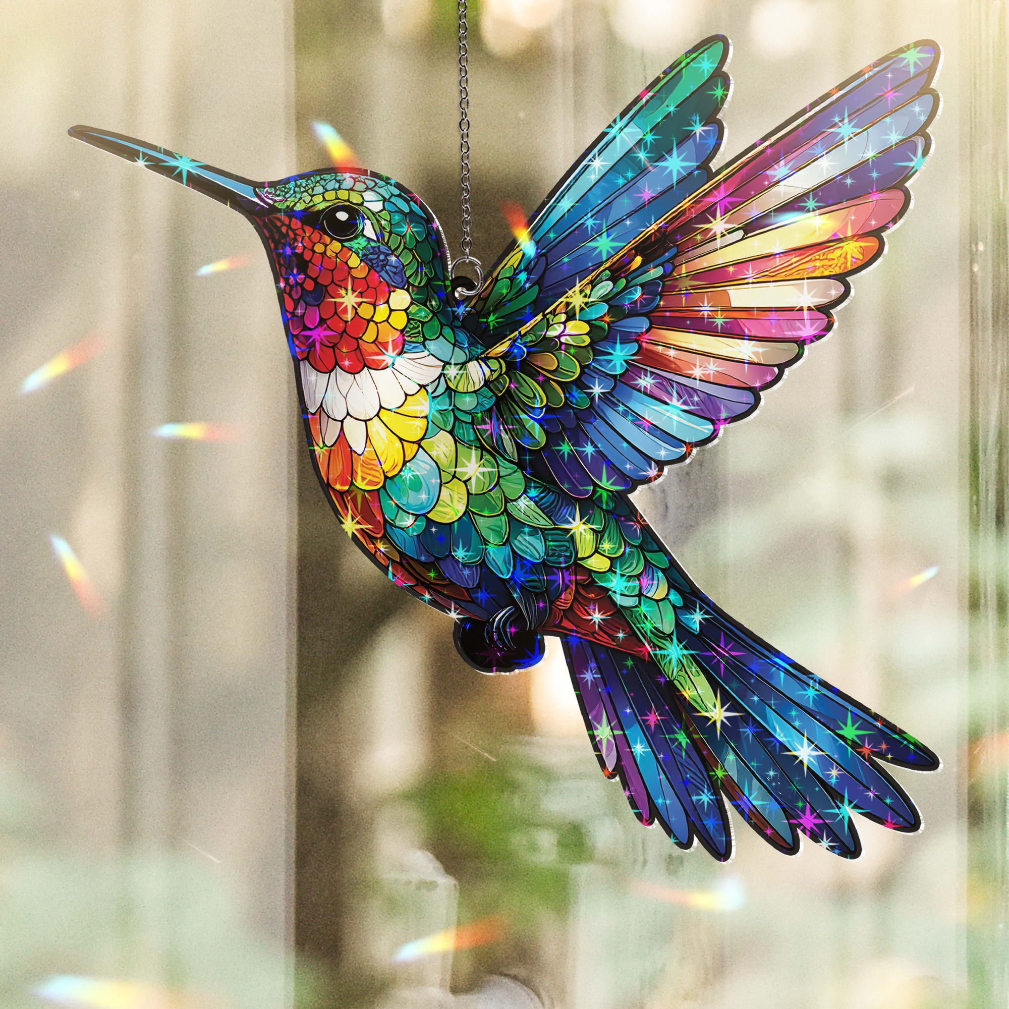 Lotusprinthandmade Hummingbird And Floral Custom Shape Star Hologram ...