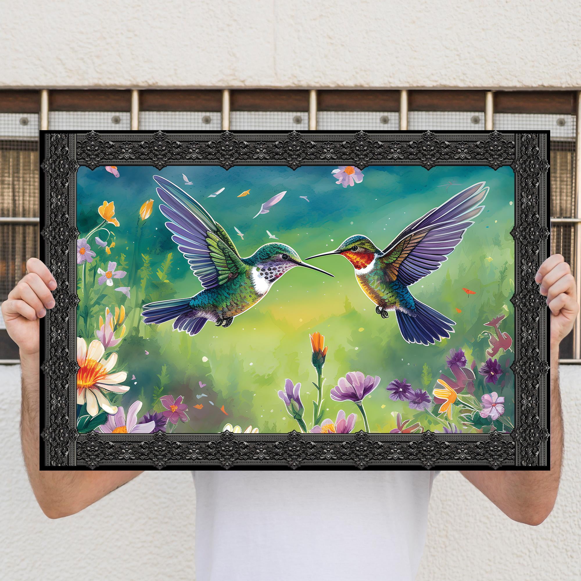 Lotusprinthandmade Hummingbird Couple Poster 16" x 24", Hummingbird ...