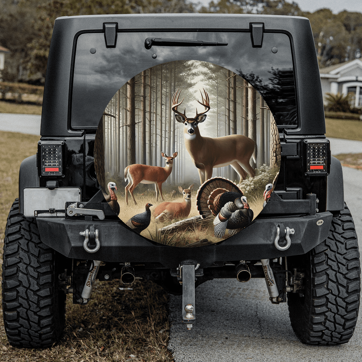 Lotusprinthandmade Hunting Turkey Deer For Lovers Spare Tire Cover ...