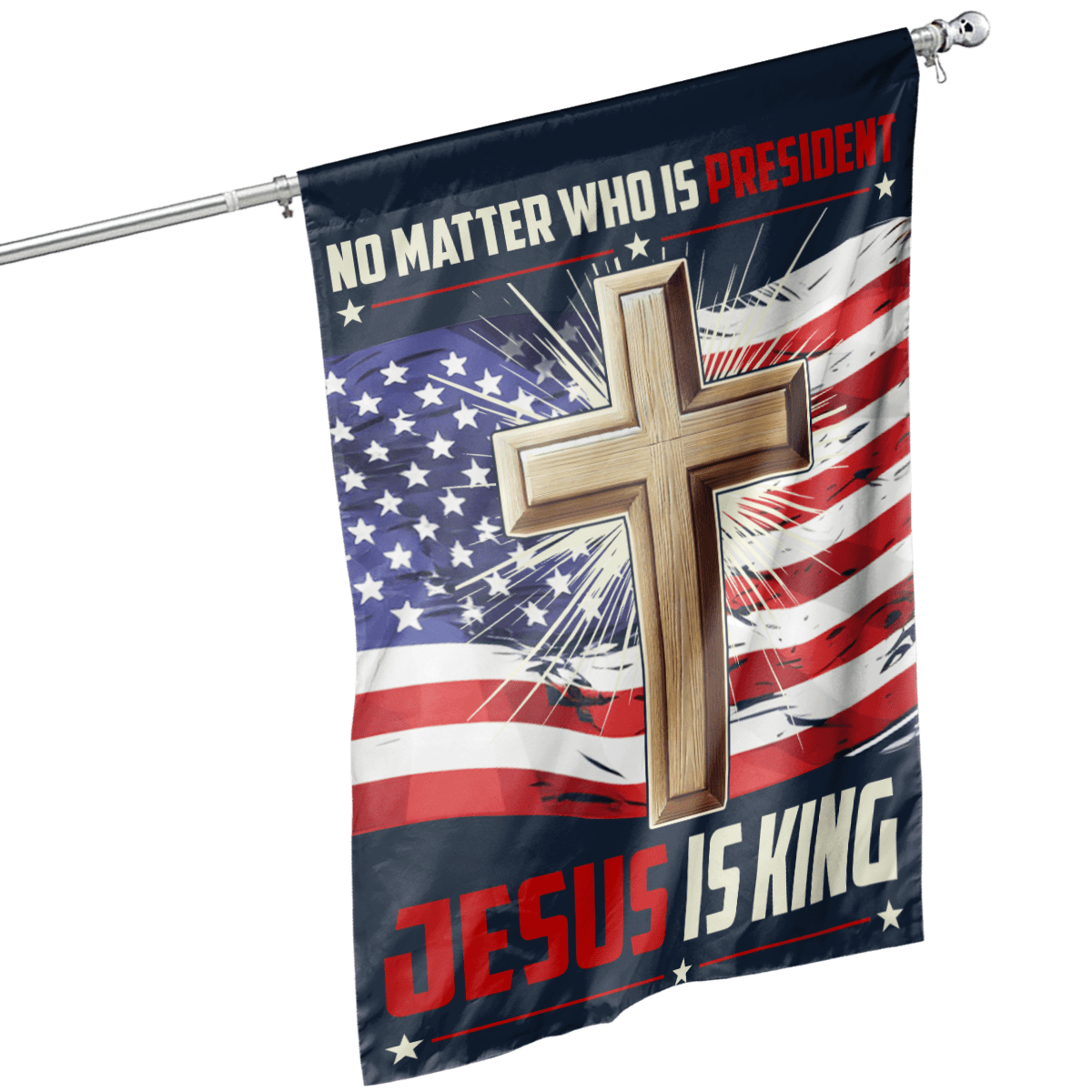 Lotusprinthandmade Jesus 2024 US Flag Jesus Is King 100% Polyester ...