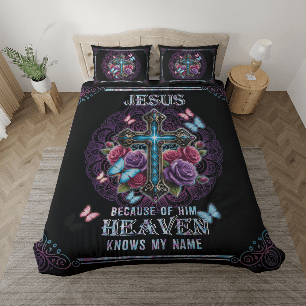 Lotusprinthandmade Jesus Because Of Him Bedding Set (Made in Vietnam ...