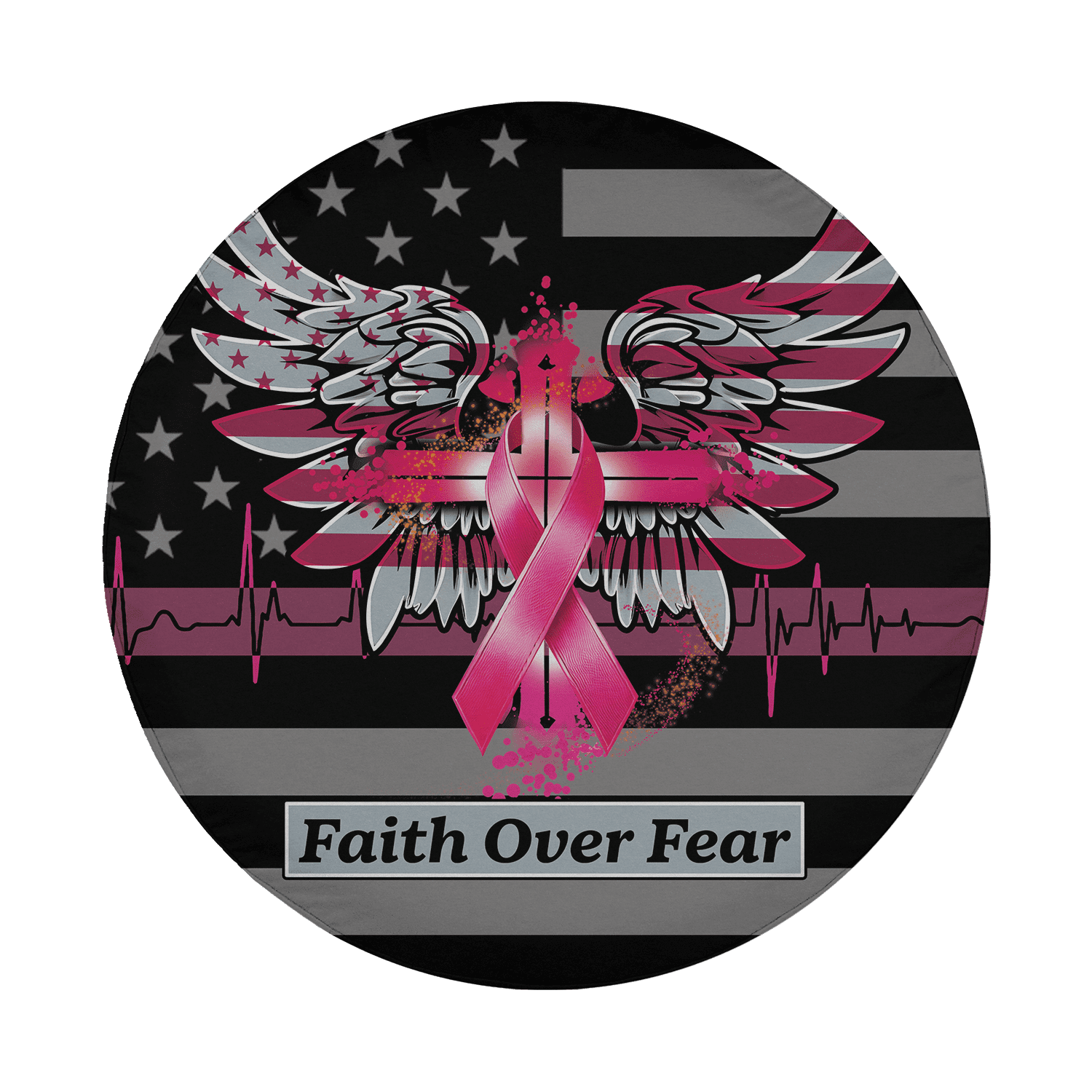 Lotusprinthandmade Jesus Breast Cancer Awareness Spare Tire Cover ...