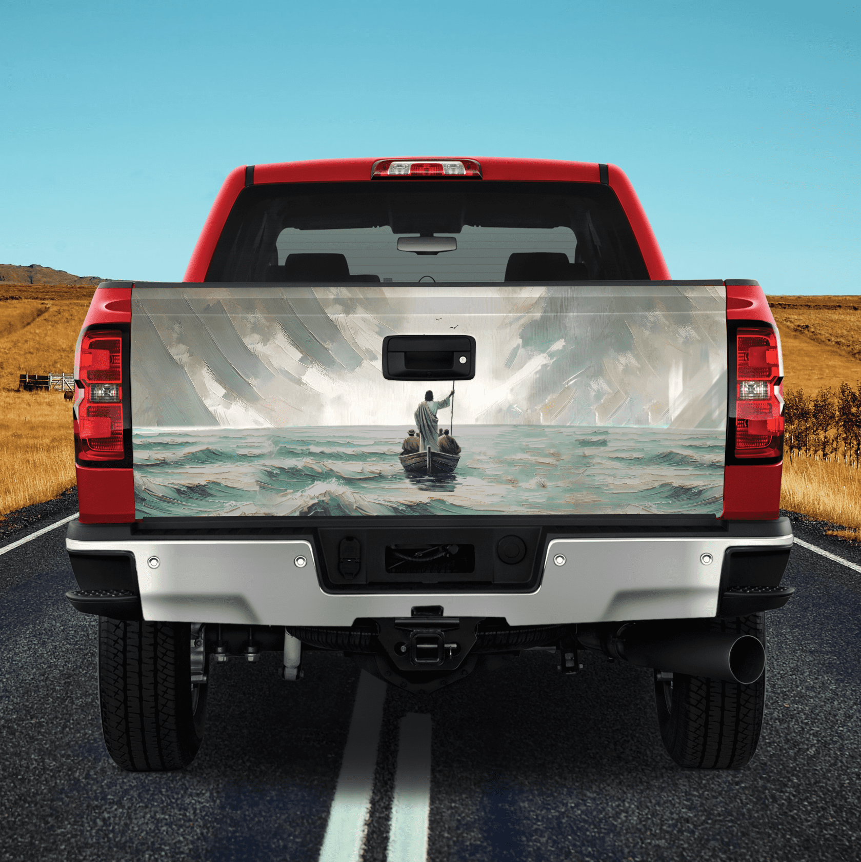 Lotusprinthandmade Jesus Christian Calm The Storm Painting Tailgate ...