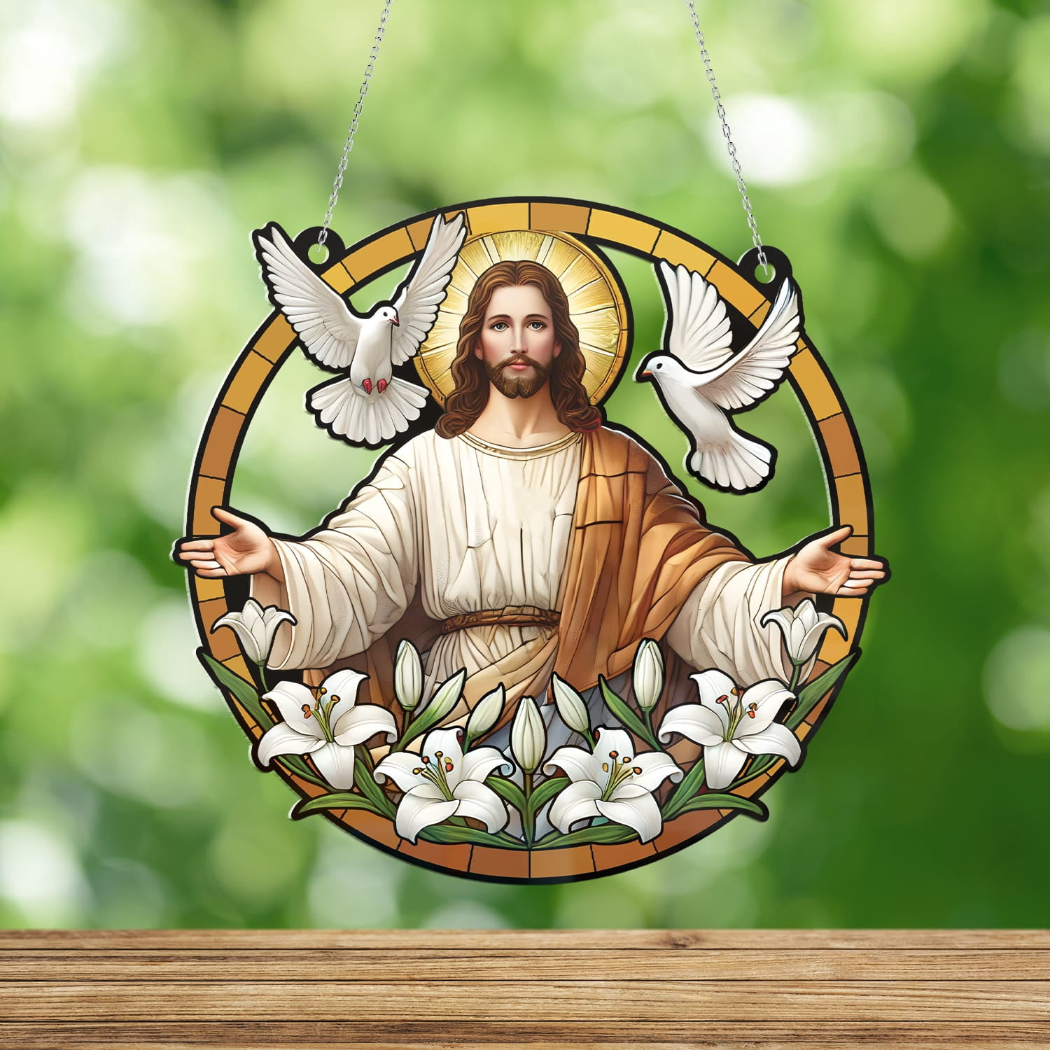 Lotusprinthandmade Jesus Christian Custom Shape Window Hanging Acrylic ...
