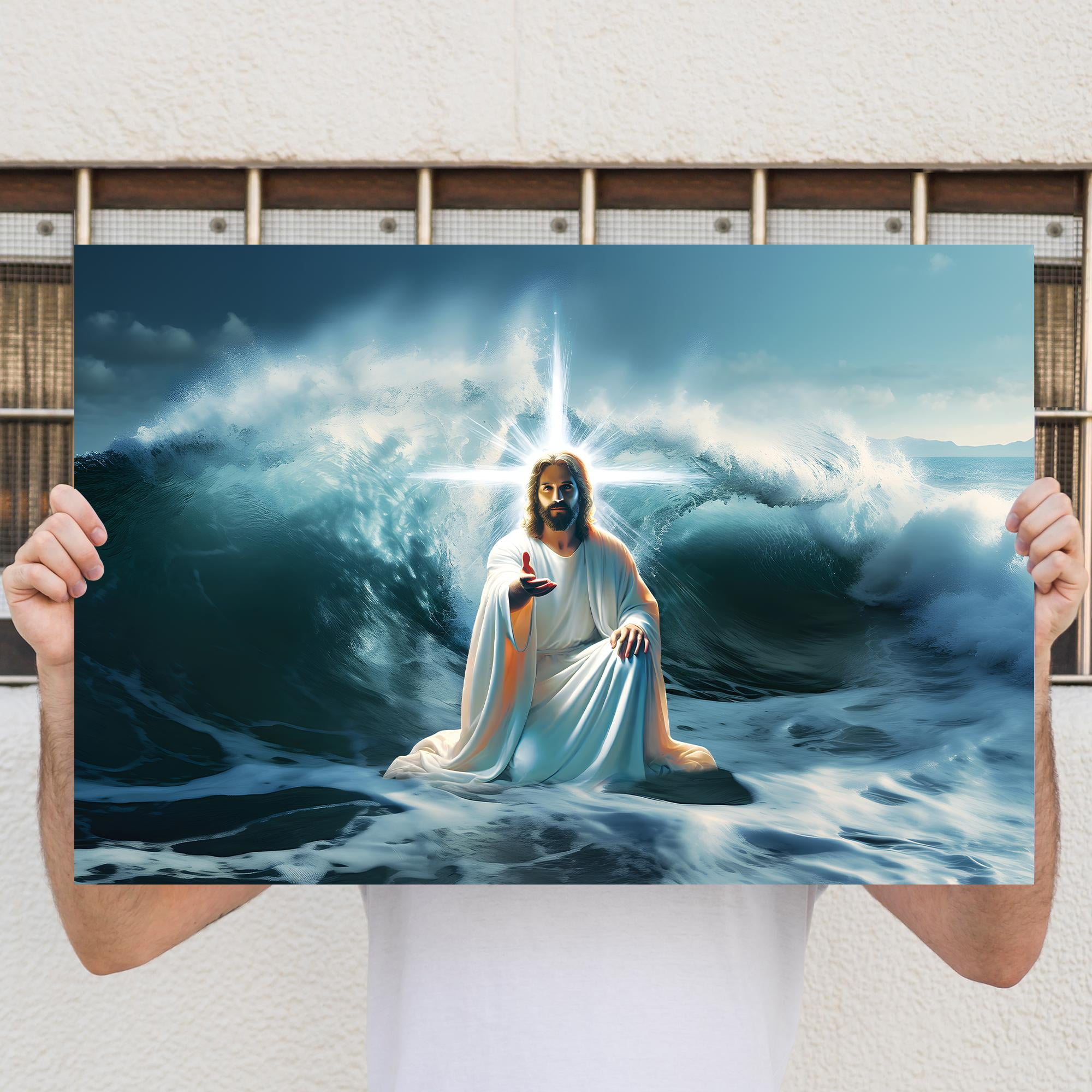 Lotusprinthandmade Jesus Christian Focus On Me Not The Storm Poster 12 ...