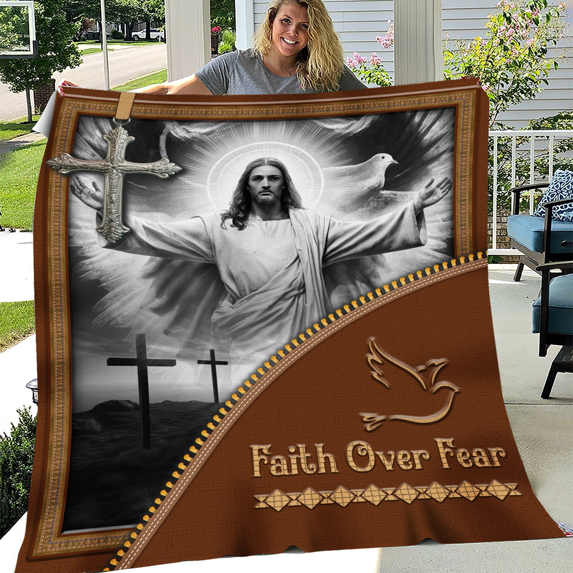 Lotusprinthandmade Jesus Christian God Fleece Blanket 2 Sizes (Made in ...