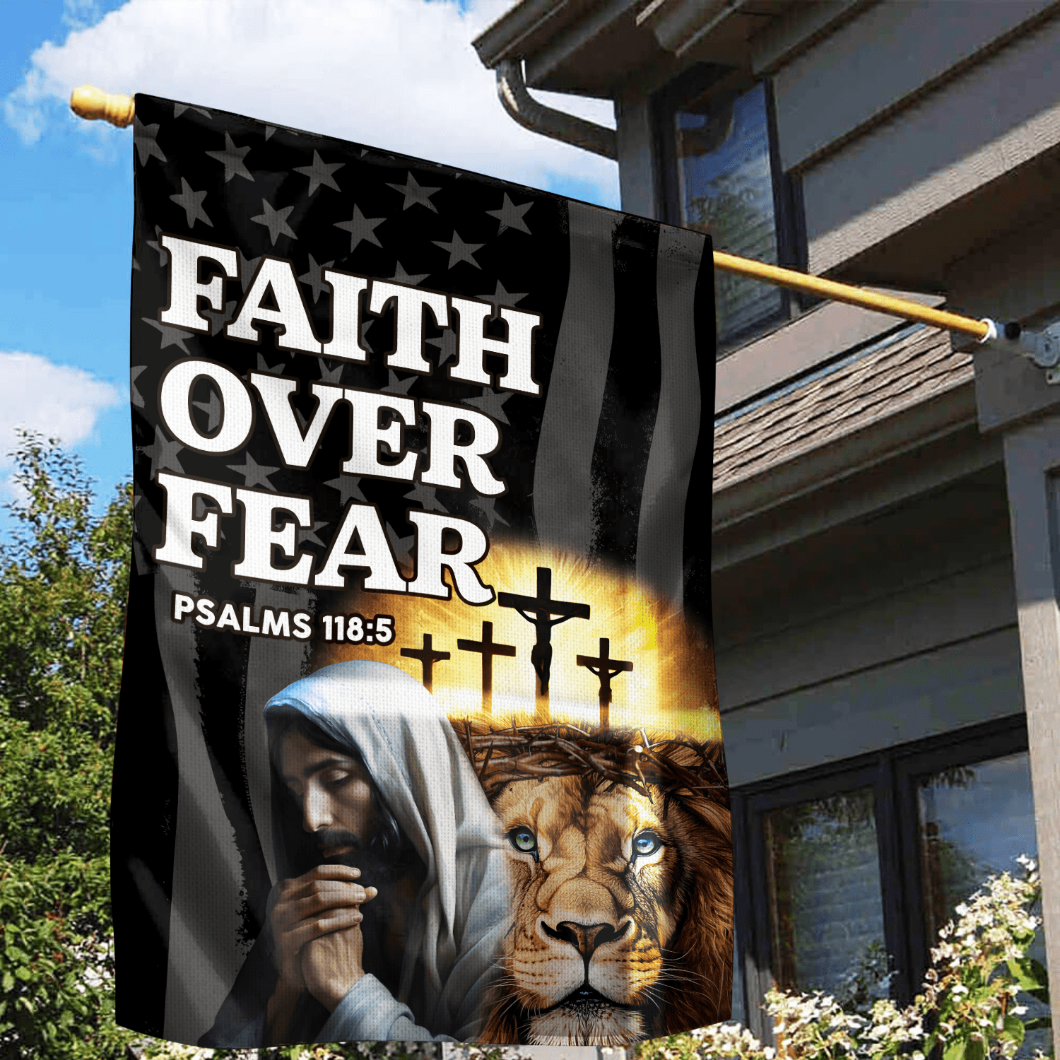 Lotusprinthandmade Jesus Faith Lion of Judah Christian Cross 100% ...