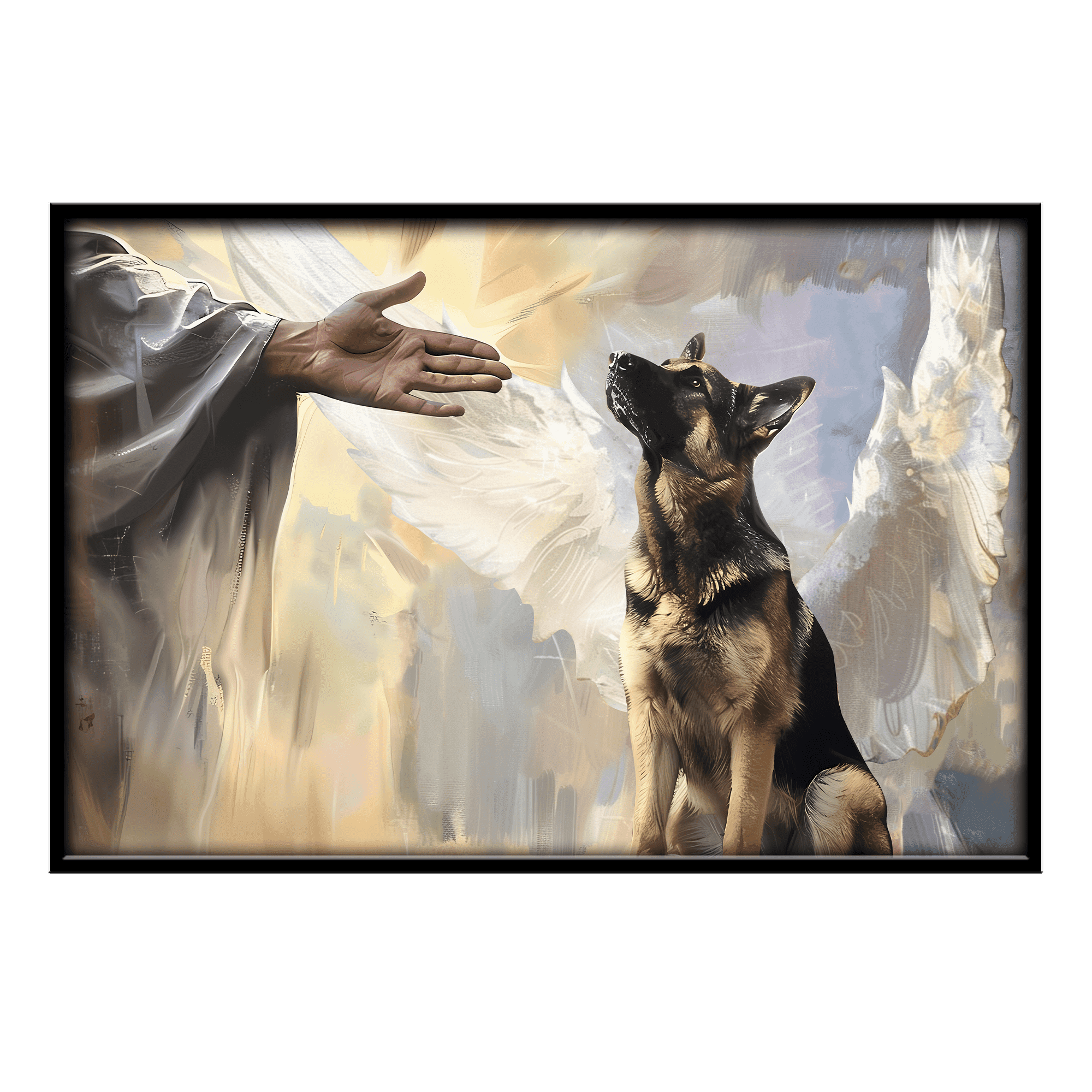 Lotusprinthandmade Jesus German Shepherd Memorial Canvas 1.5in 24" x 16 ...