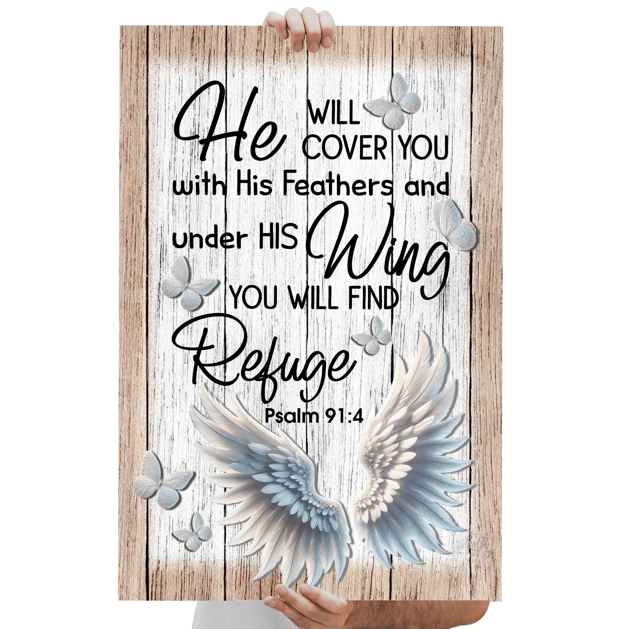 Lotusprinthandmade Jesus He Will Cover You With His Feathers Christian ...