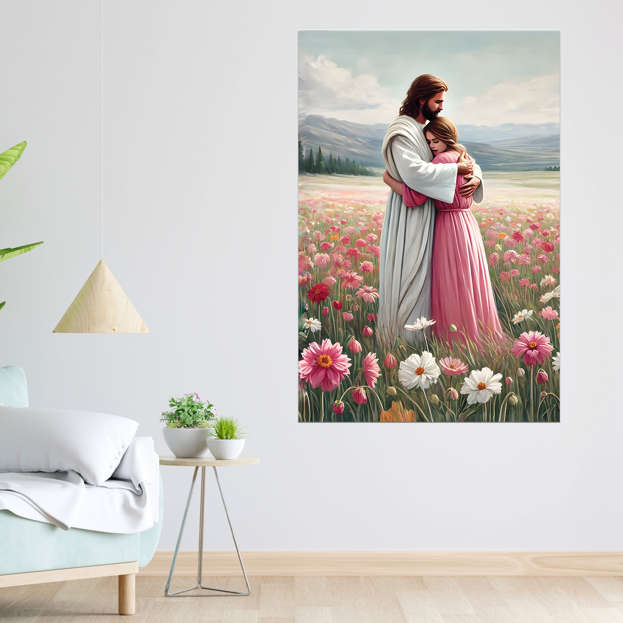 Lotusprinthandmade Jesus Hugging Woman Poster 24" x 36", Faith-based ...