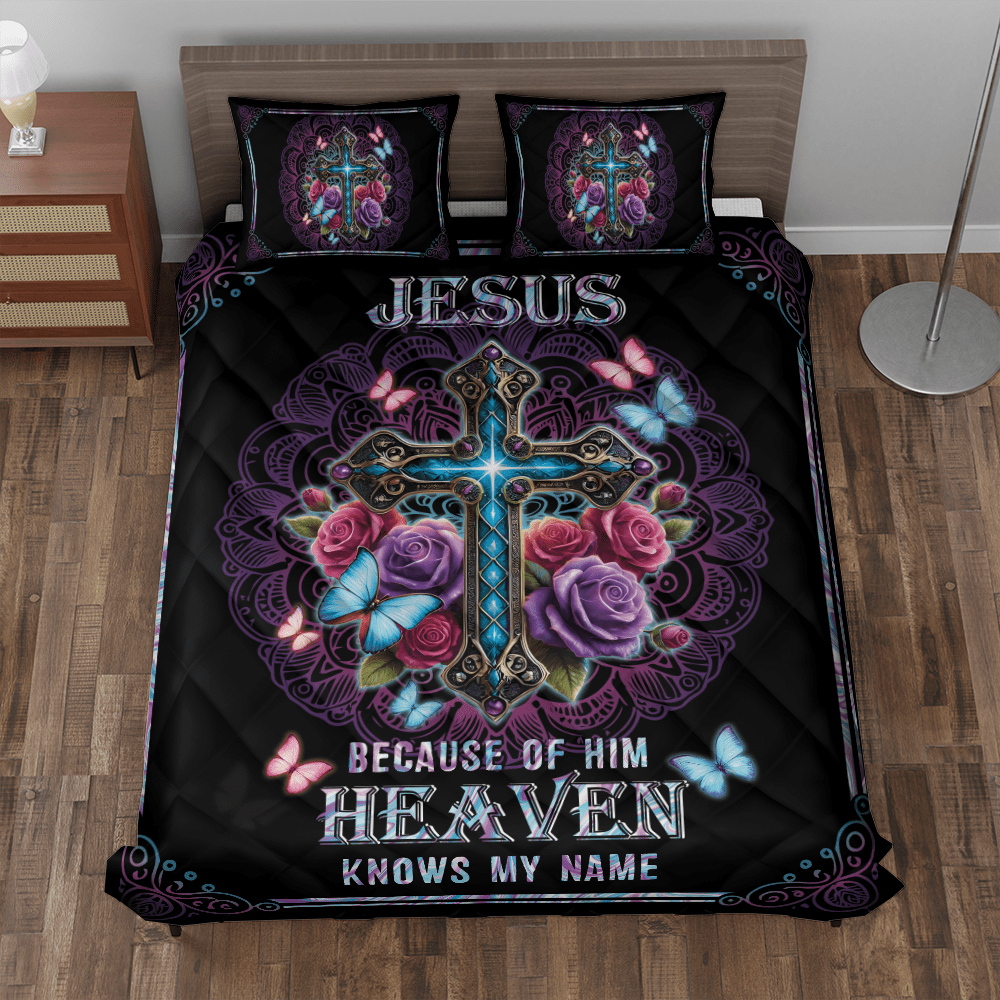 Lotusprinthandmade Jesus Because Of Him Quilt Bedding Set (Fold Hem) 5 ...