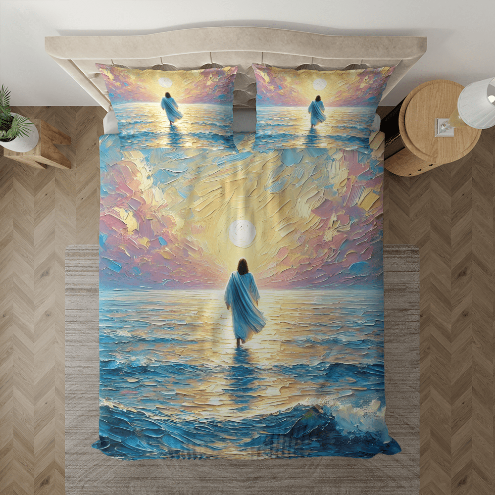 Lotusprinthandmade Jesus Walking Bedding Set (Made in Vietnam) (88x88 ...