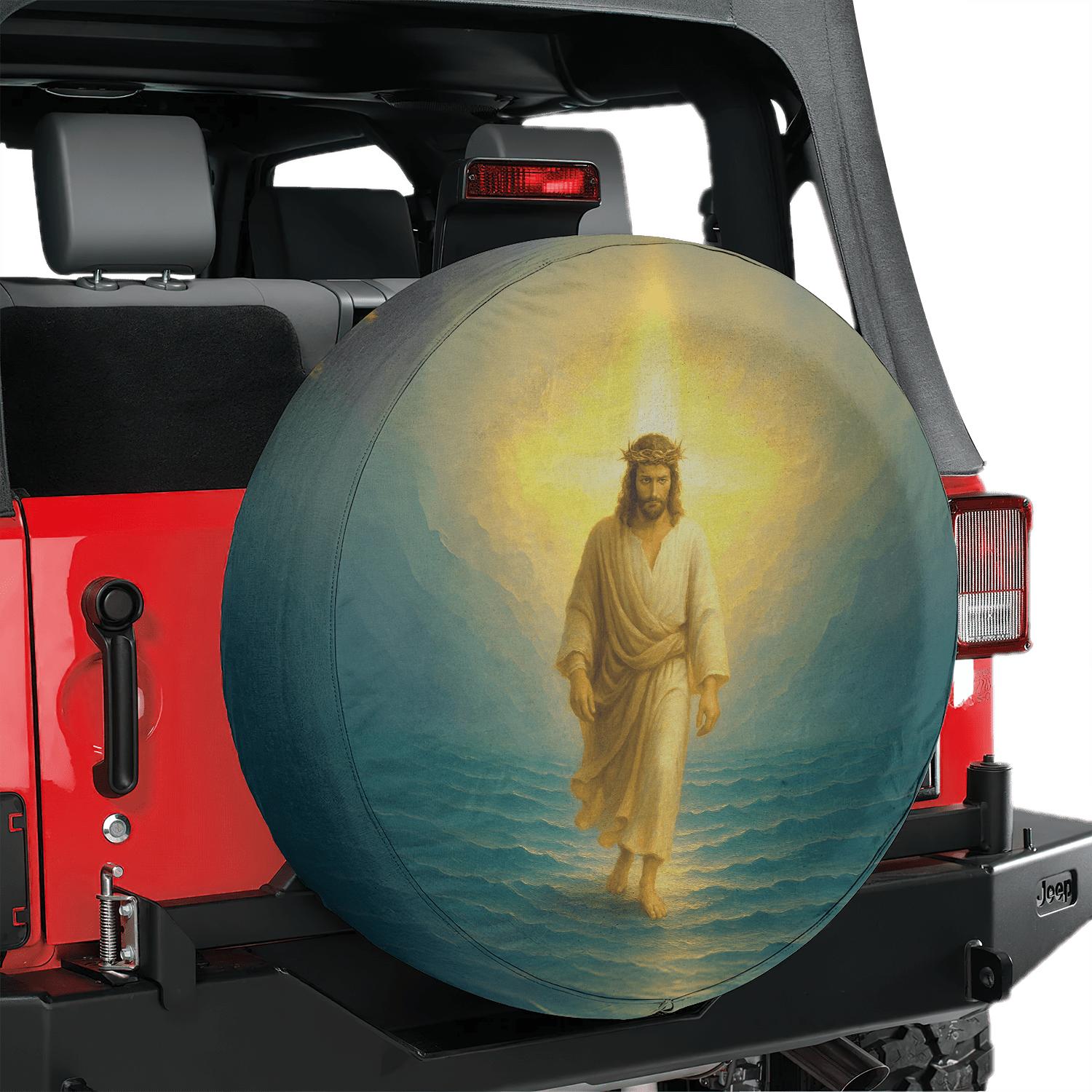 Lotusprinthandmade Jesus on Water Spare Tire Cover Without Backup ...
