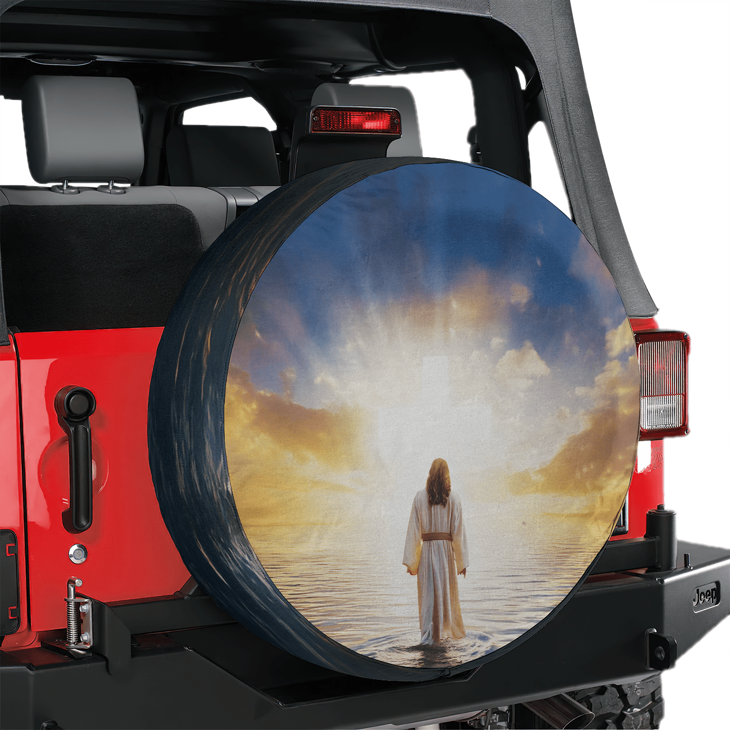 Lotusprinthandmade Jesus on Water Spare Tire Cover Without Backup ...