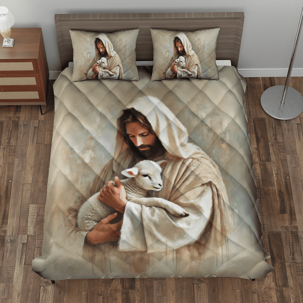 Lotusprinthandmade Jesus With Lamb Christian Faith Quilt Bedding Set ...