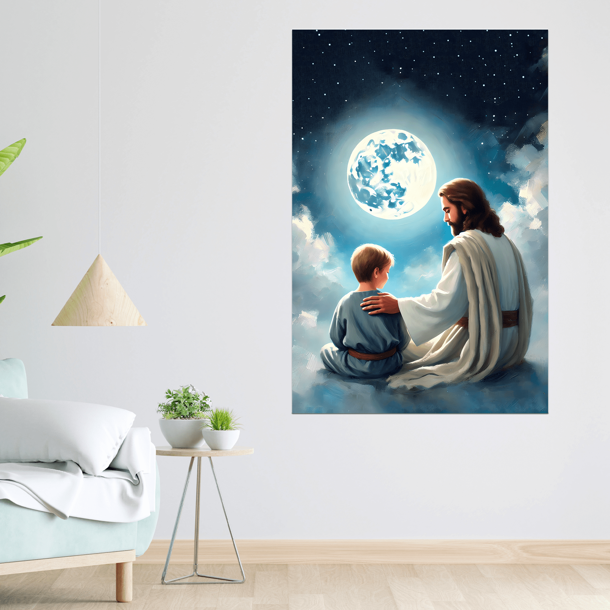Lotusprinthandmade Jesus and Boy Christian A Calm Night Poster 12" x 18 ...