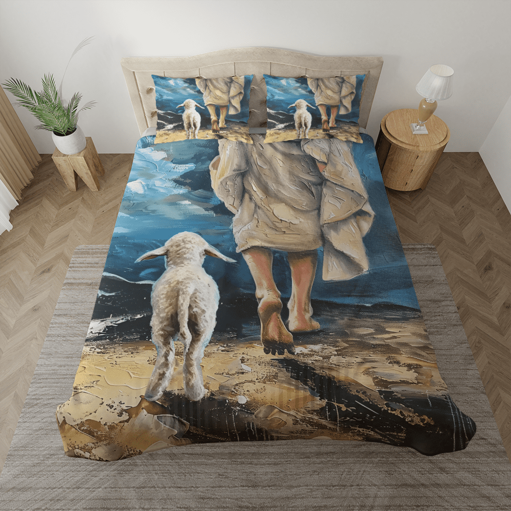 Lotusprinthandmade Jesus and Lamb Animal Bedding Set (Made in Vietnam ...