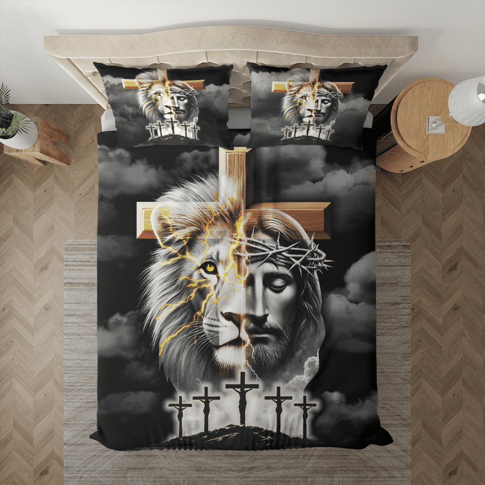 Lotusprinthandmade Jesus and Lion Christian God Bedding Set (Made in ...