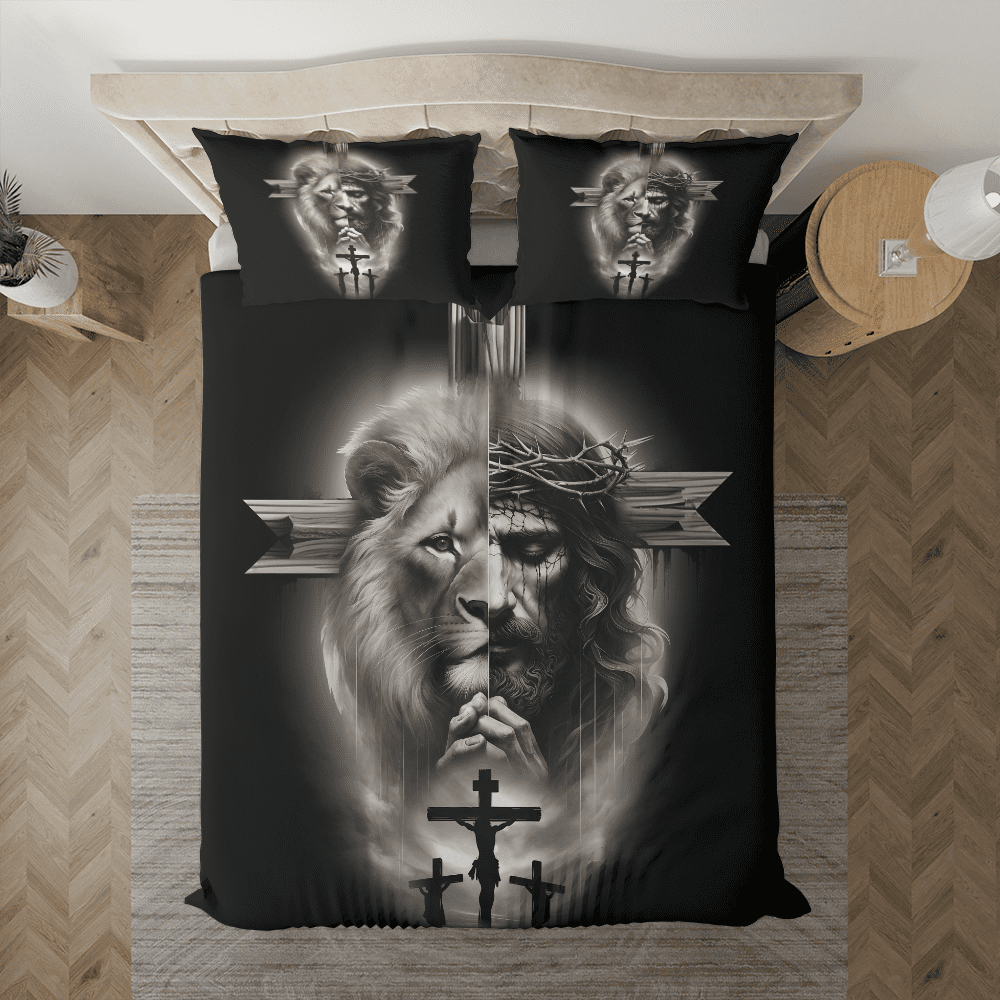 Lotusprinthandmade Jesus and Lion Christian God Bedding Set (Made in ...