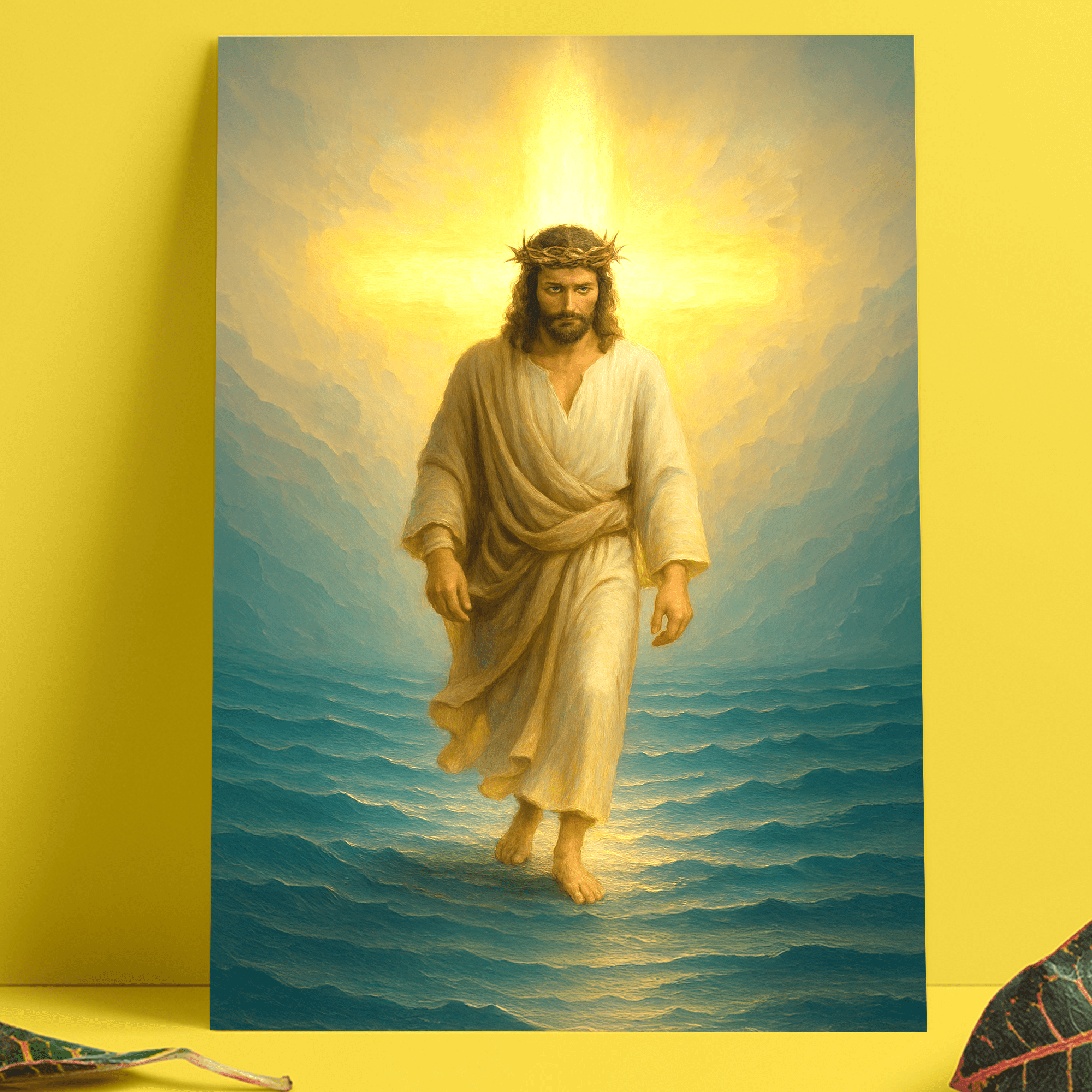 Lotusprinthandmade Jesus on Water Poster 16" x 24", christian faith ...