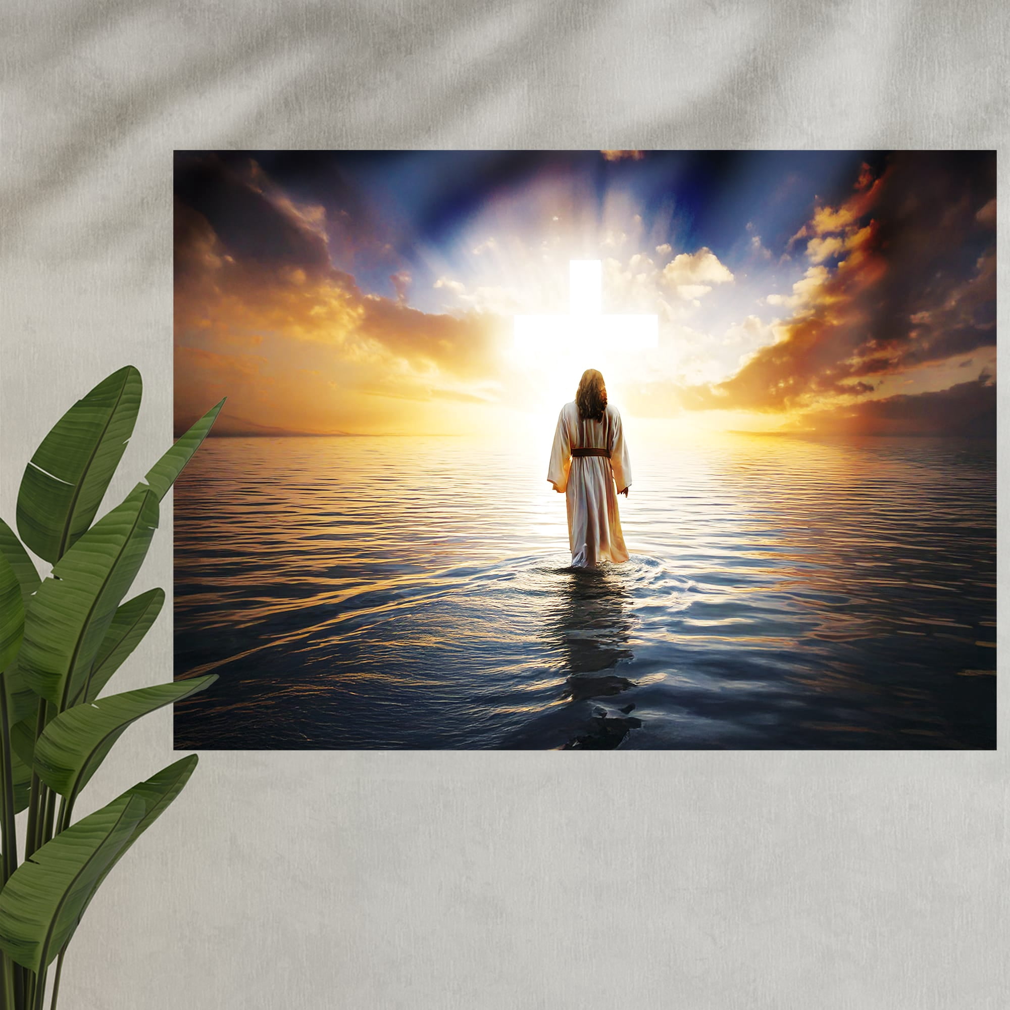Lotusprinthandmade Jesus on Water Poster 32" x 48", christian faith ...