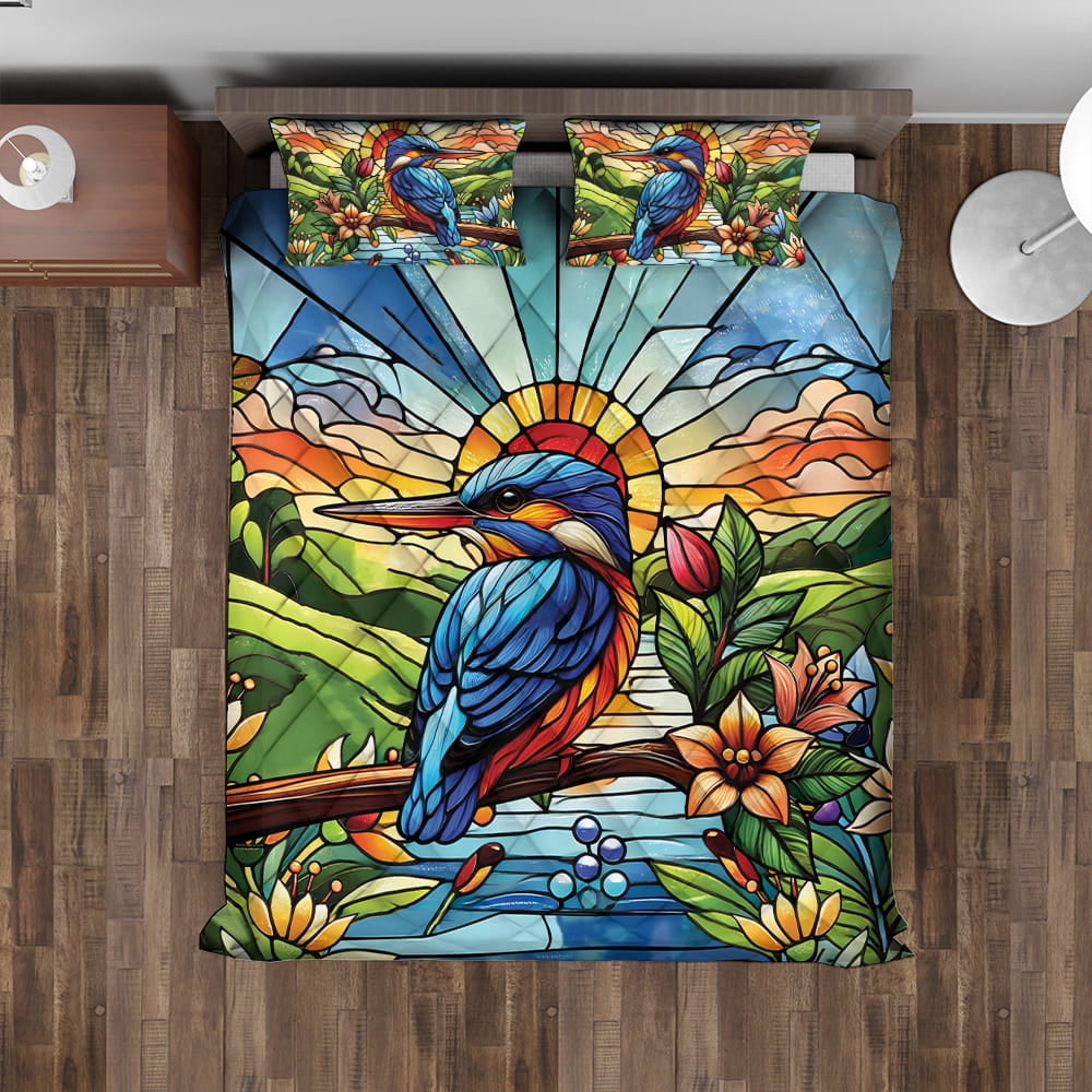 Lotusprinthandmade Kingfisher Bird Animal 3D Quilt Bedding Set (Fold ...