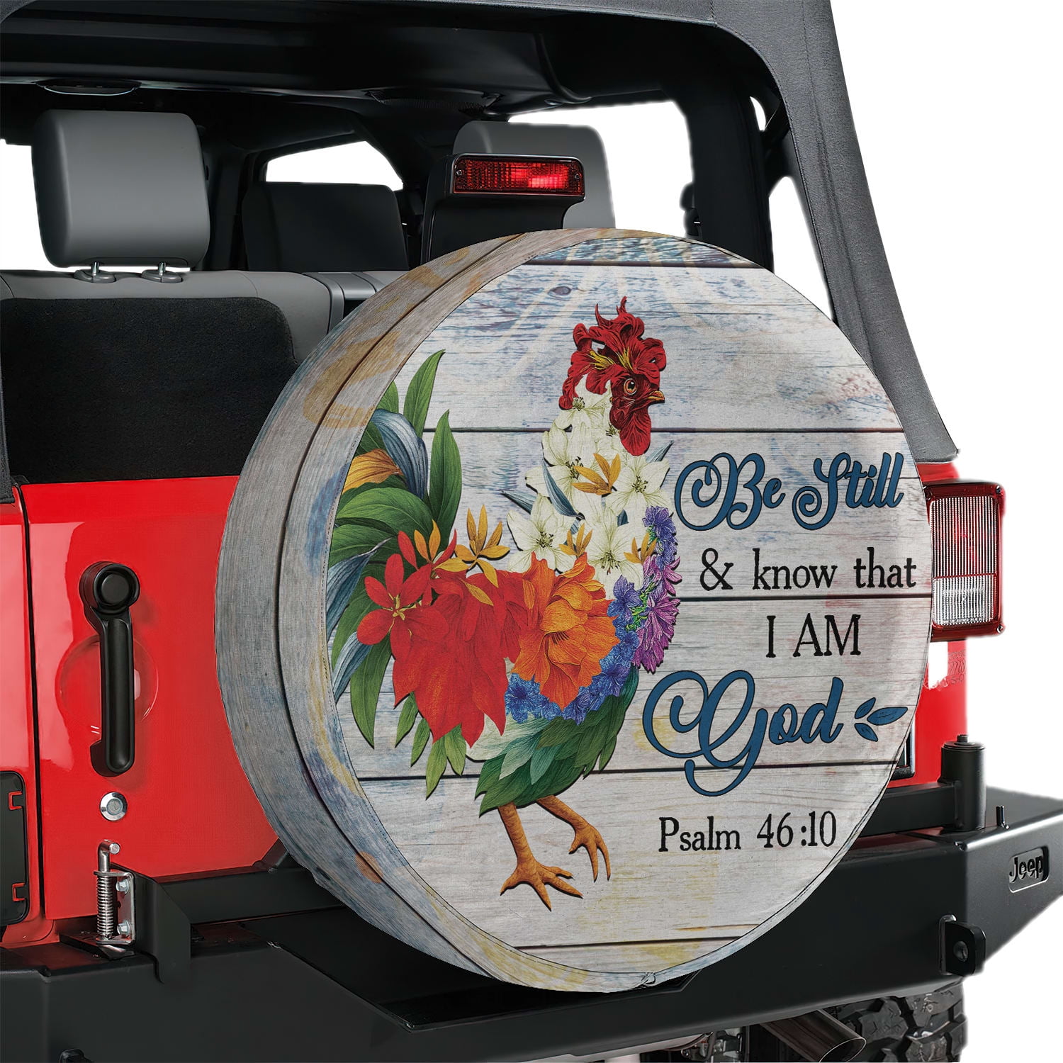 Lotusprinthandmade Know That I Am God Chicken Lovers Spare Tire Cover ...