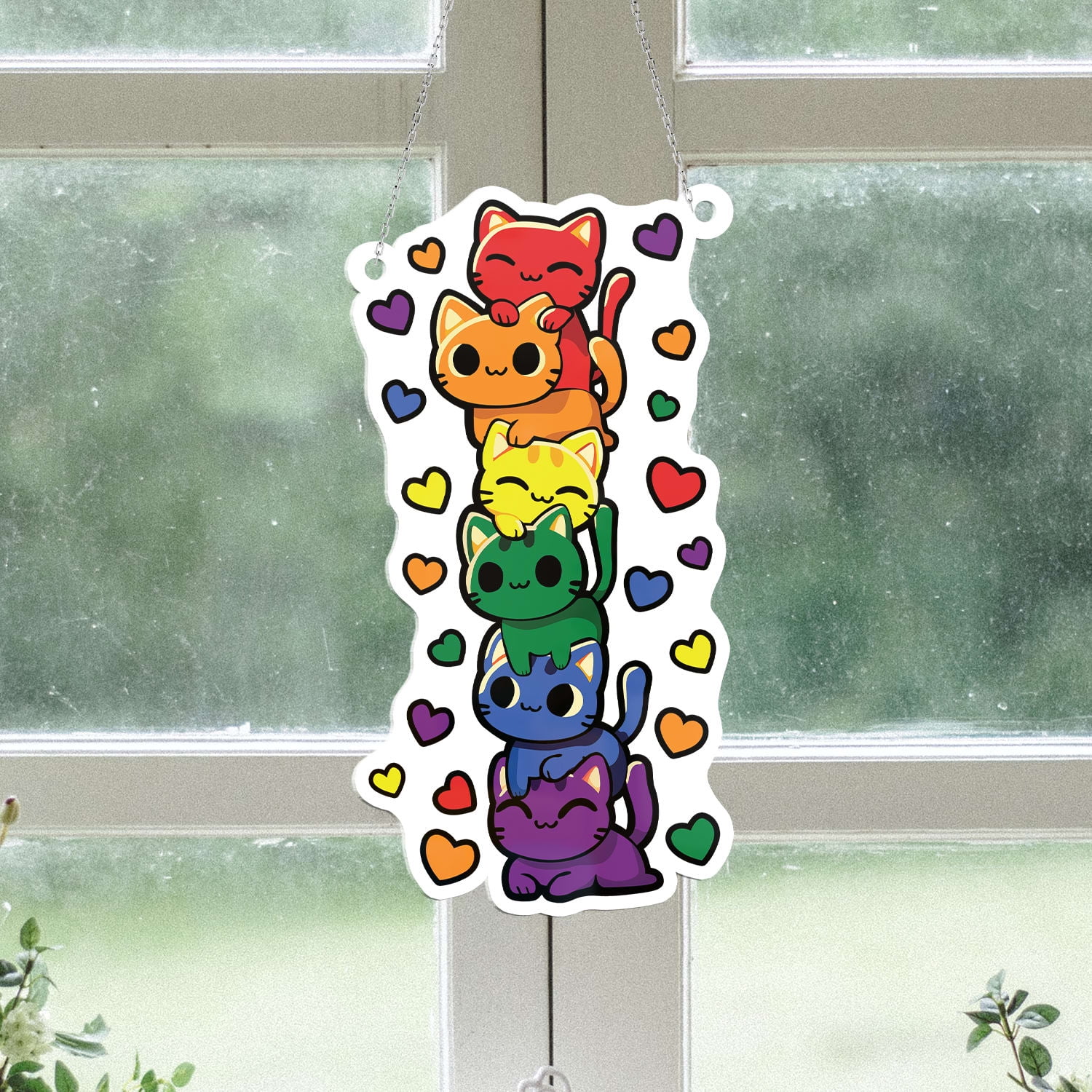 Lotusprinthandmade LGBT Cat Pride Custom Shape Window Hanging Acrylic ...