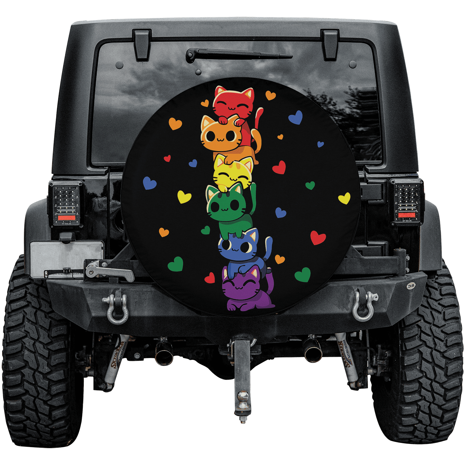 Lotusprinthandmade LGBT Cat Pride Spare Tire Cover Without Backup ...