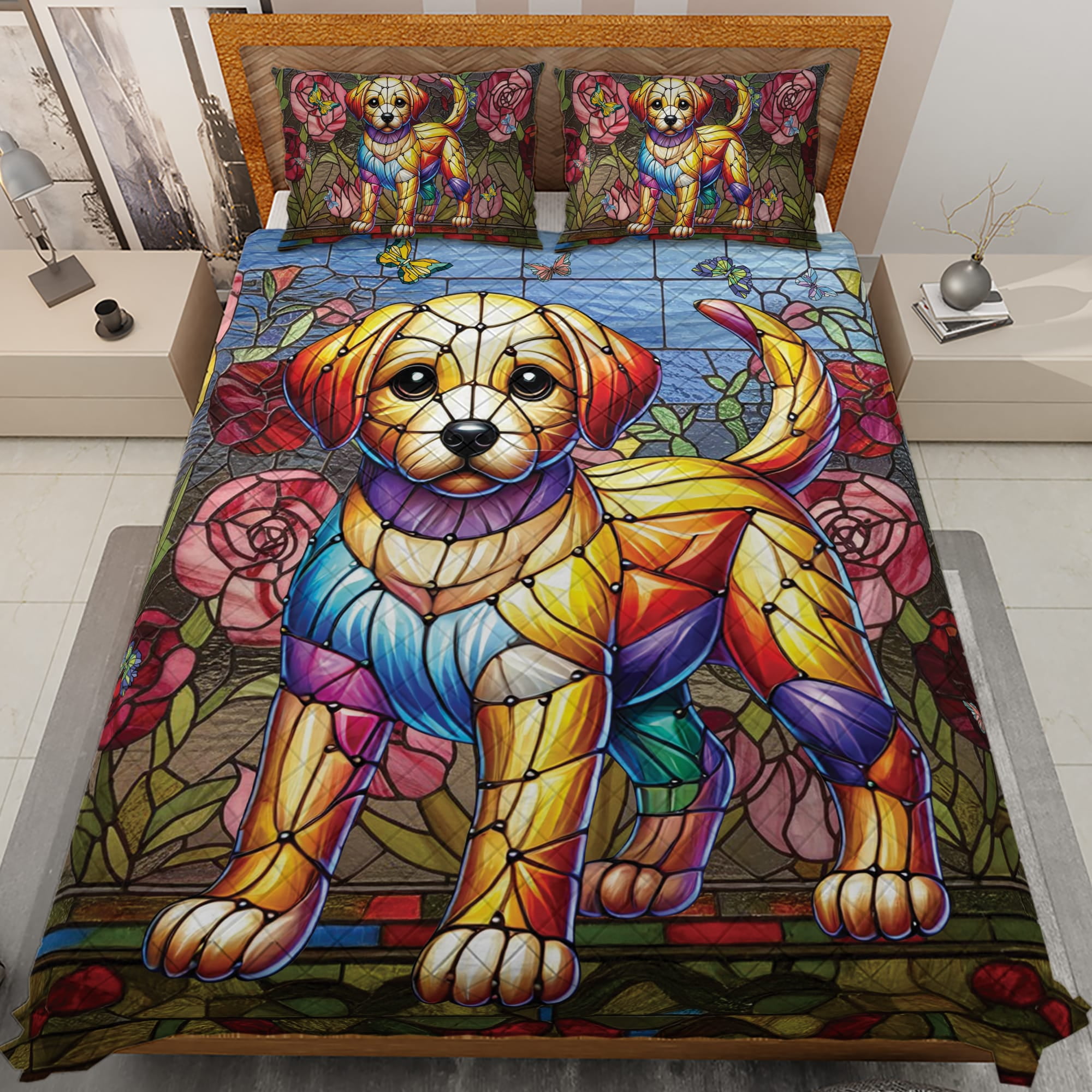 Lotusprinthandmade Labrador Retriever Dog 3D Quilt Bedding Set (Fold ...