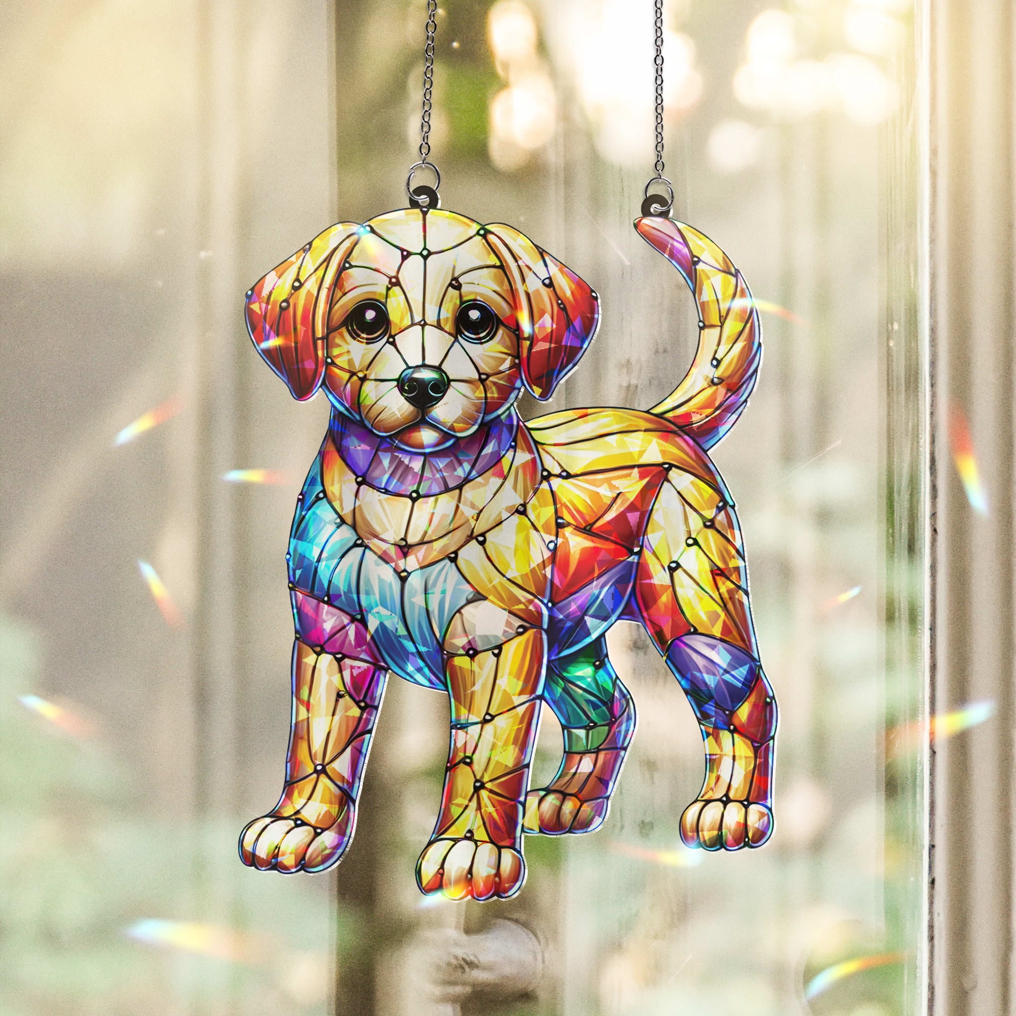 Lotusprinthandmade Labrador Retriever Dog Custom Shape Broken Glass ...