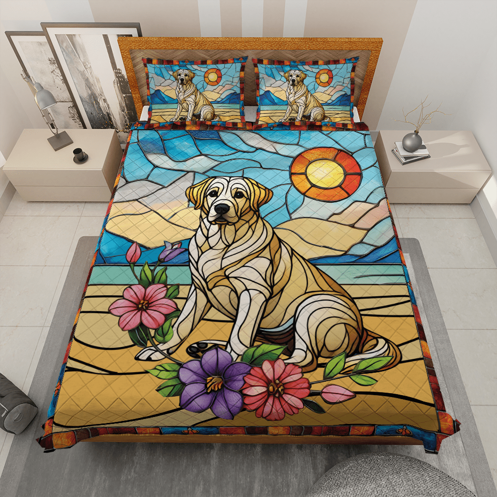 Lotusprinthandmade Labrador Retriever Dog Pattern Quilt Bedding Set ...