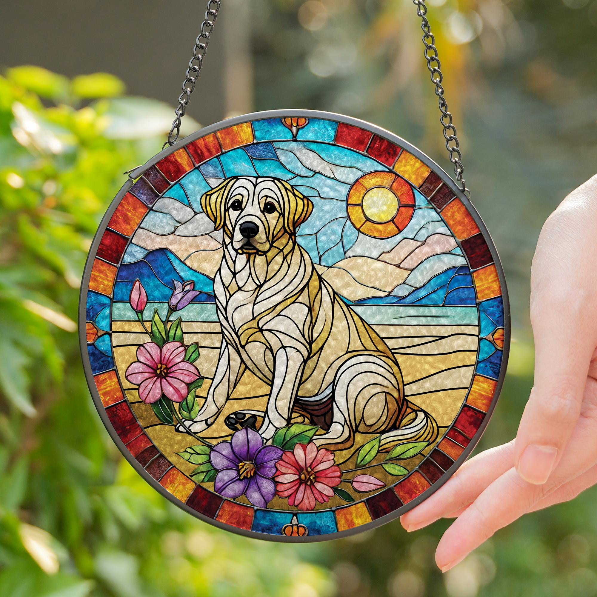 Lotusprinthandmade Labrador Retriever Dog Pattern Stained Glass ...