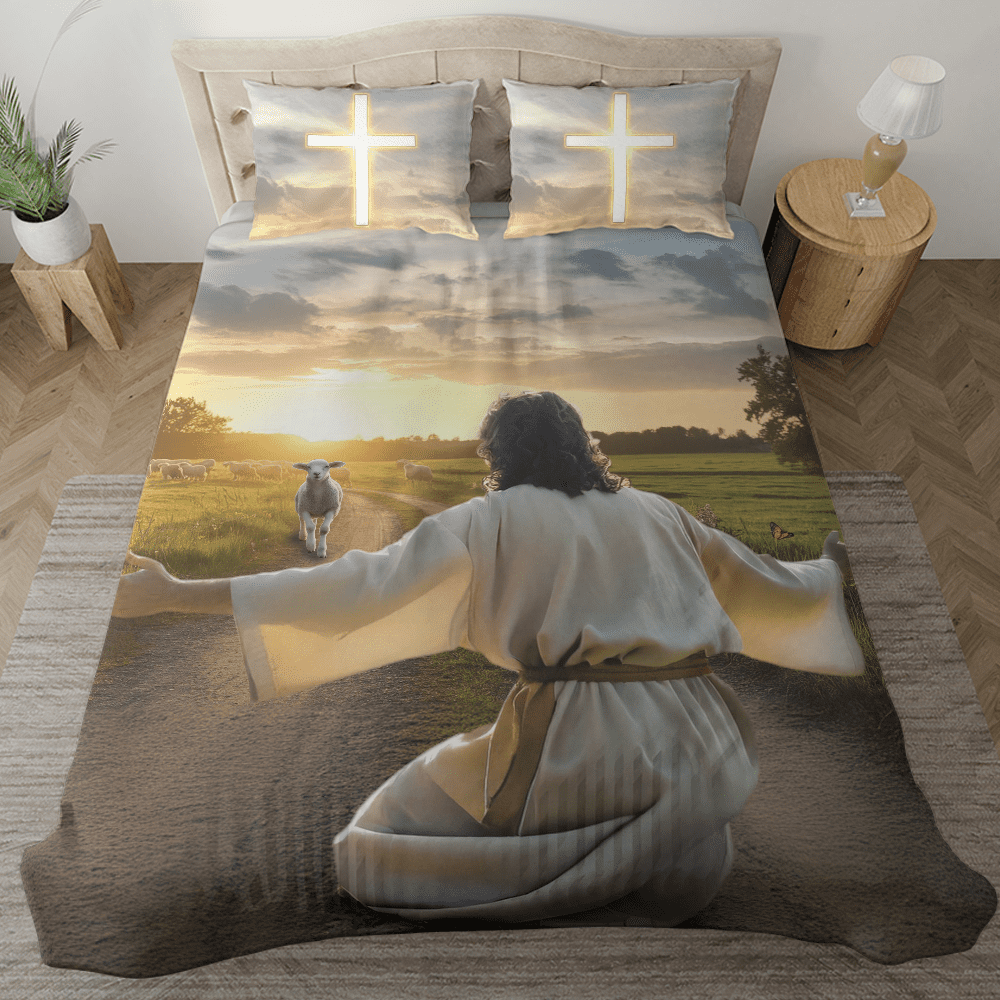 Lotusprinthandmade Lamb And Jesus Christian Bedding Set (Made in ...