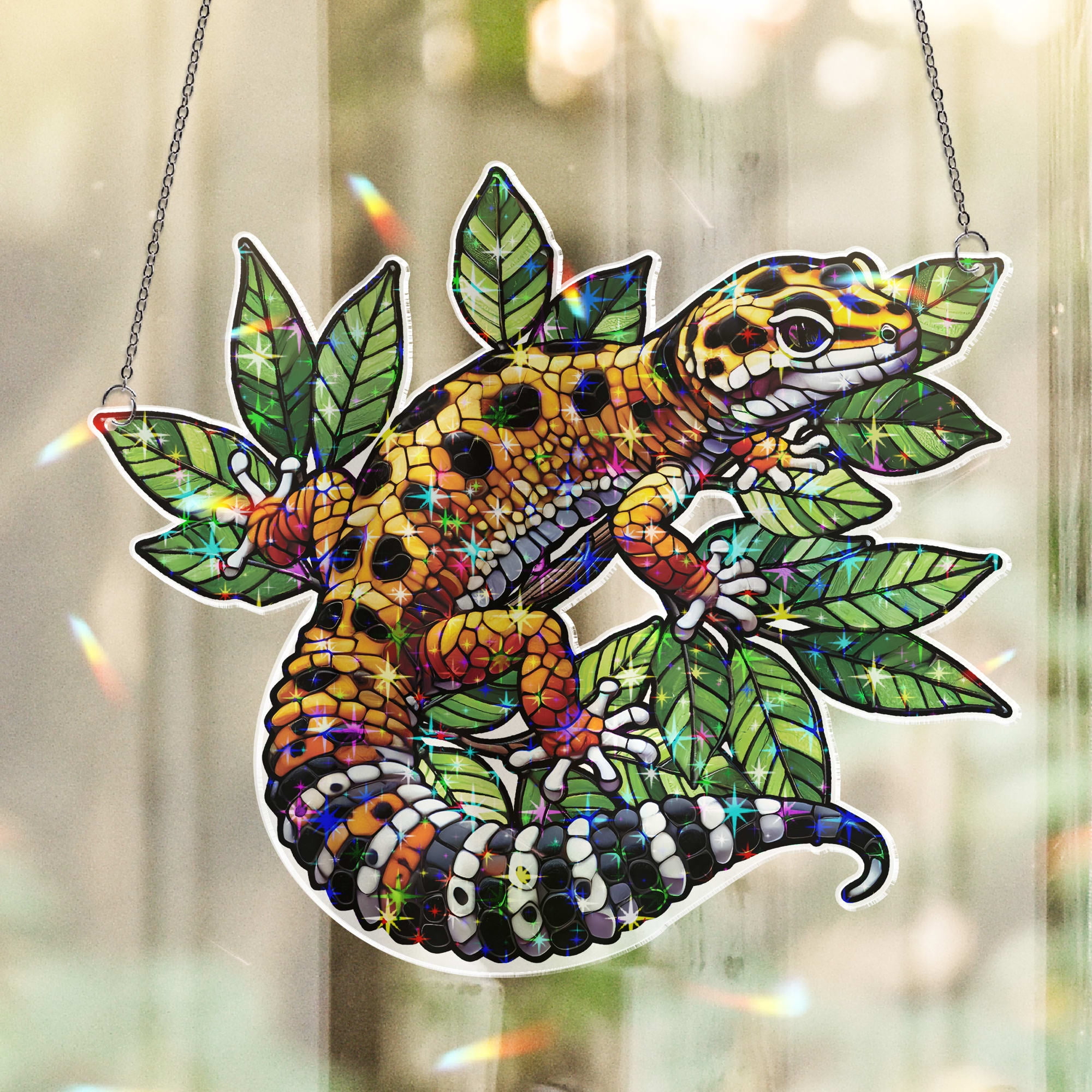 Lotusprinthandmade Leopard Gecko Custom Shape Star Hologram Ornament ...