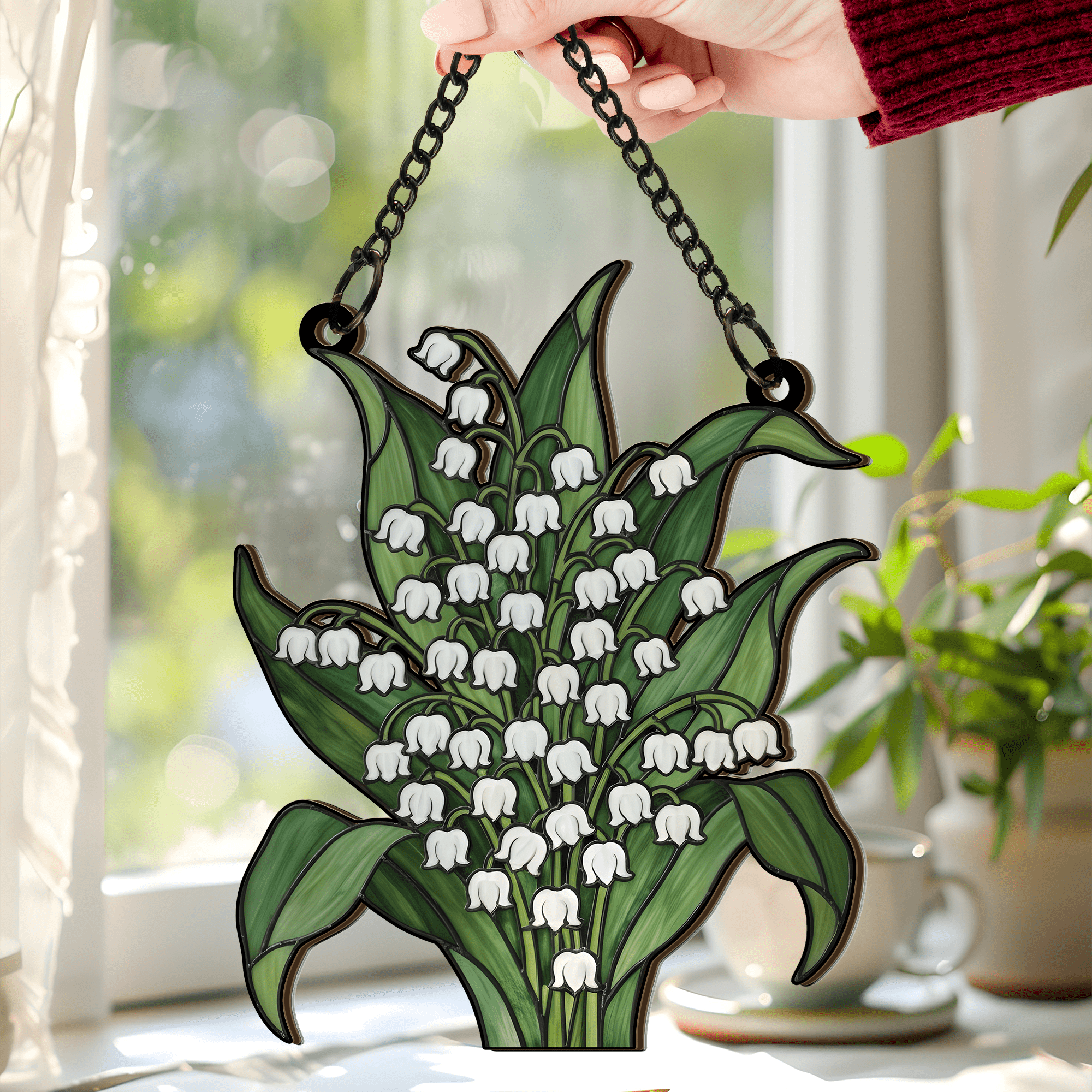 Lotusprinthandmade Lily of the Valley Custom Shape Window Hanging ...