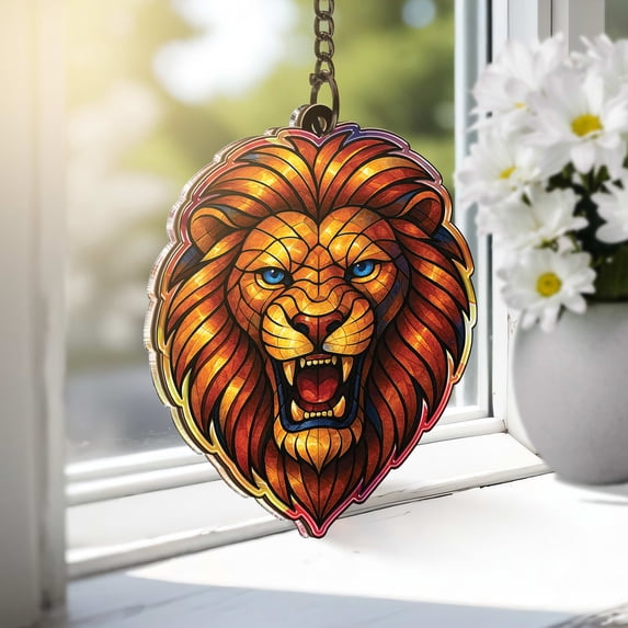 Lotusprinthandmade Lion Animal Custom Shape Window Hanging Suncatcher 8 ...