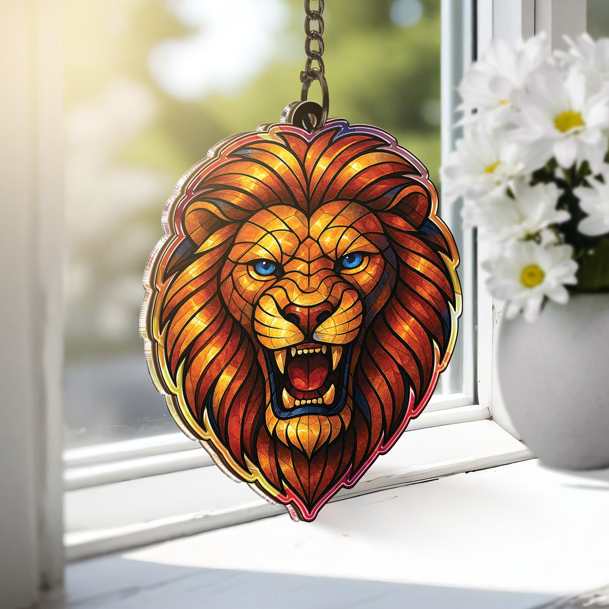 Lotusprinthandmade Lion Animal Custom Shape Window Hanging Suncatcher ...