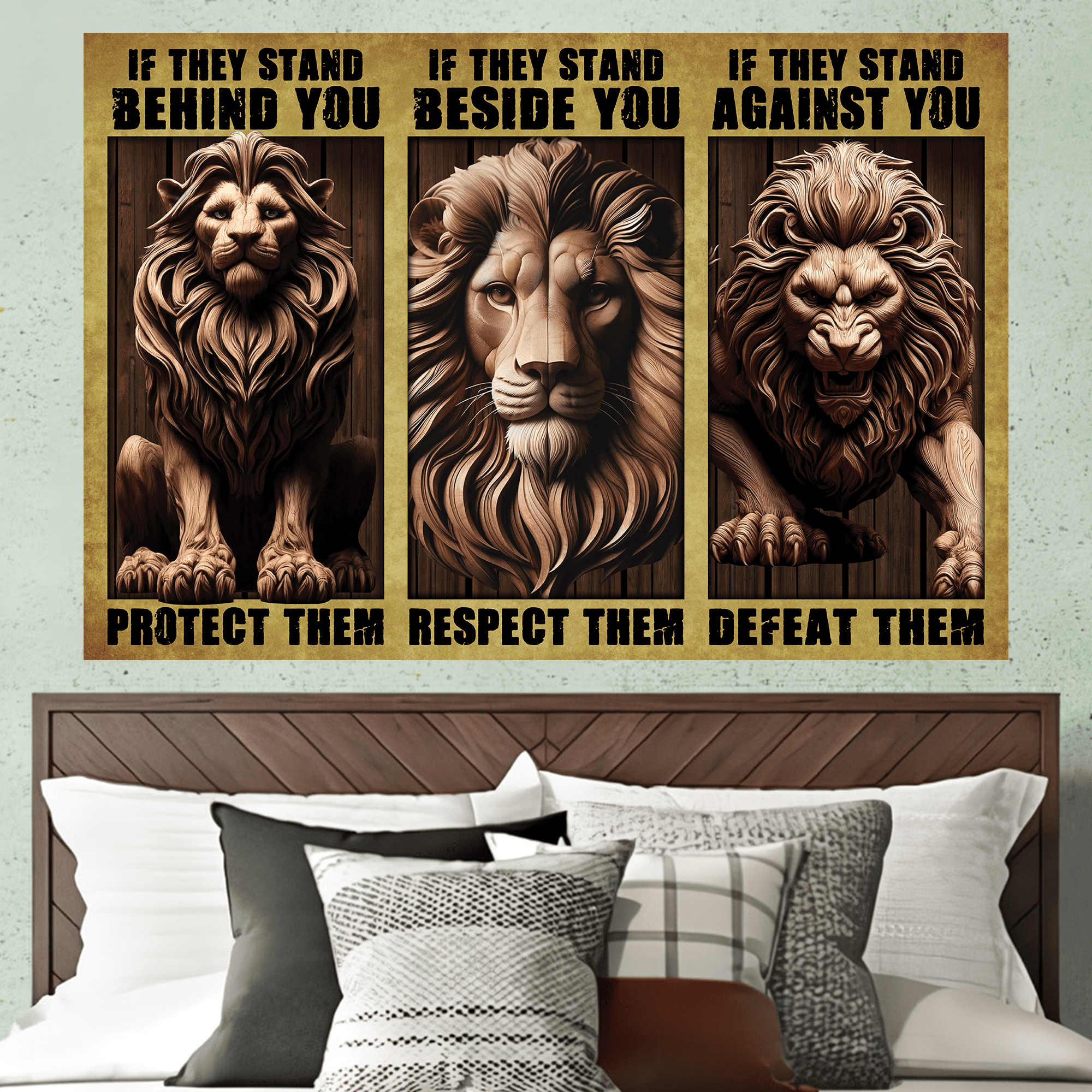Lotusprinthandmade Lion If They Stand Behind You Protect Them Respect ...