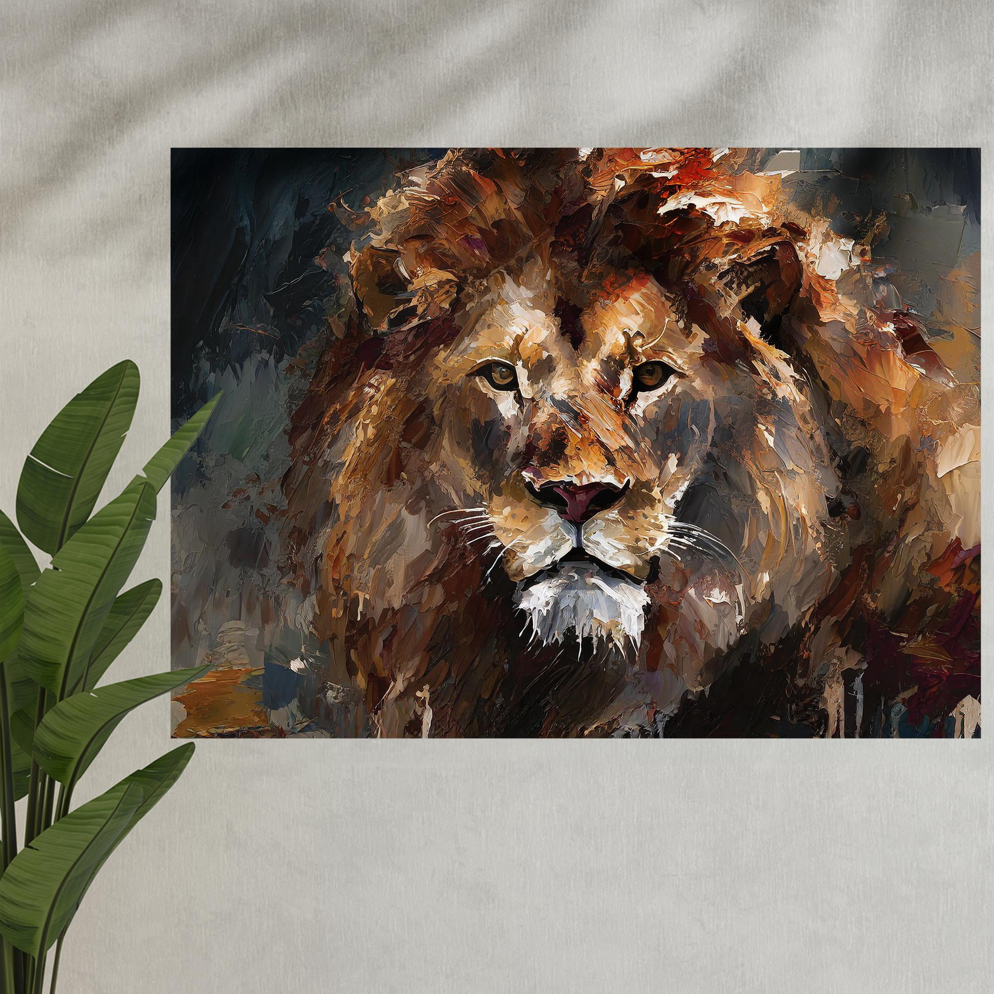Lotusprinthandmade Lion Majestic Abstract Poster 16" x 24", animal ...
