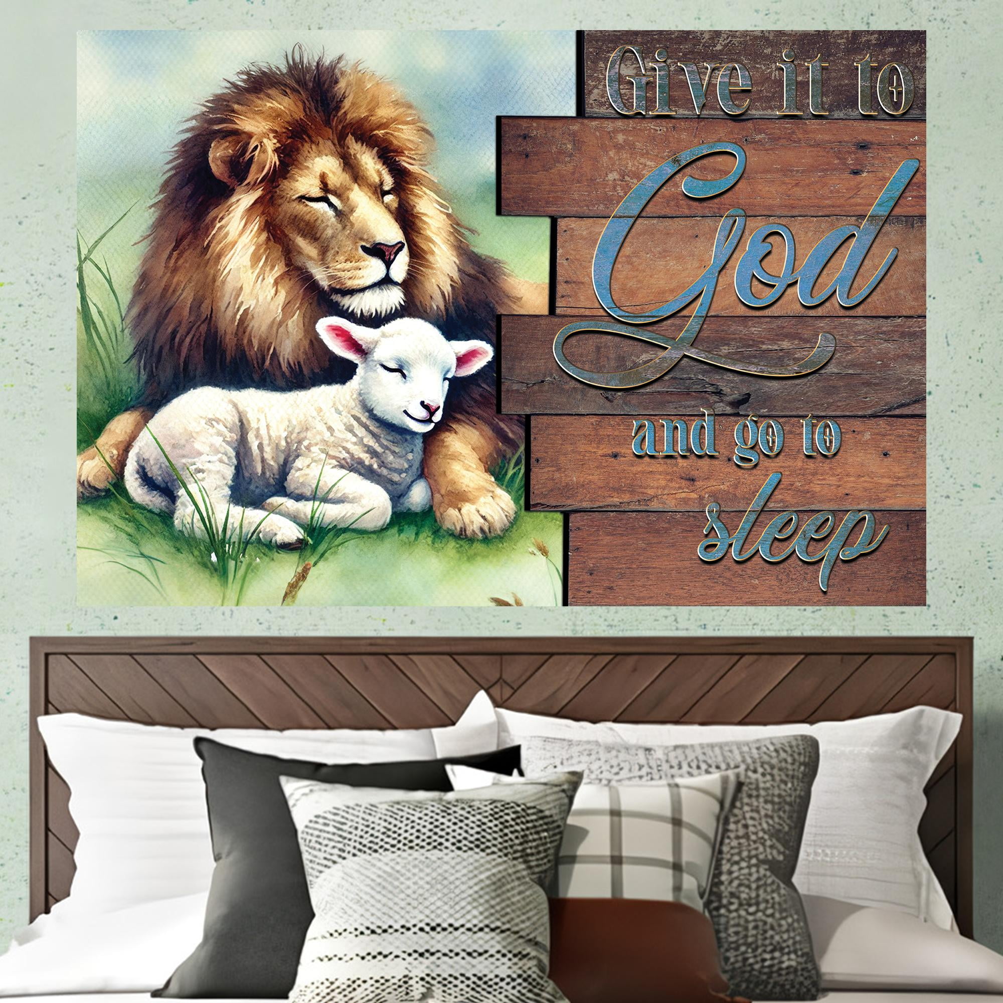 Lotusprinthandmade Lion and Lamb Give It to God and Go to Sleep ...