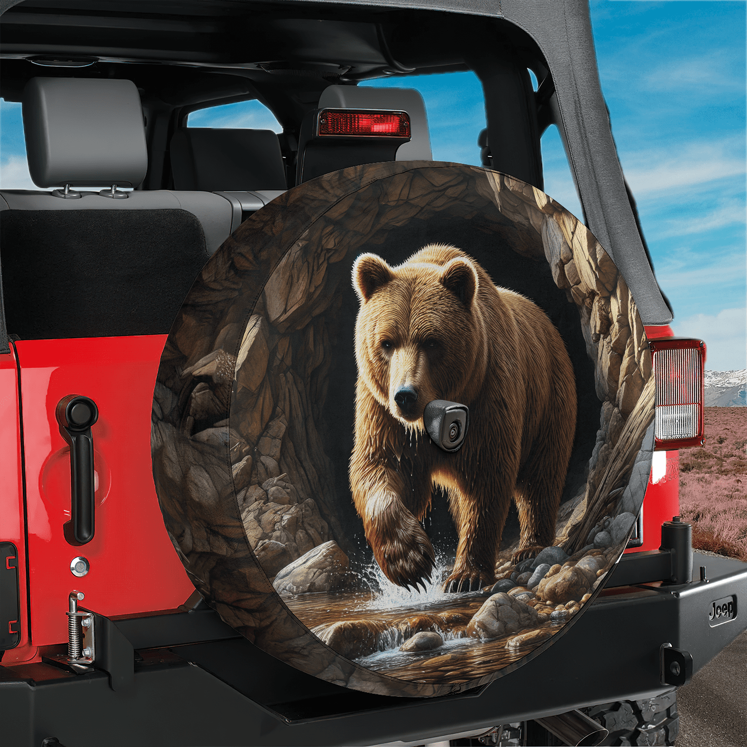 Lotusprinthandmade Love Bear Animal 3D Spare Tire Cover With Backup ...
