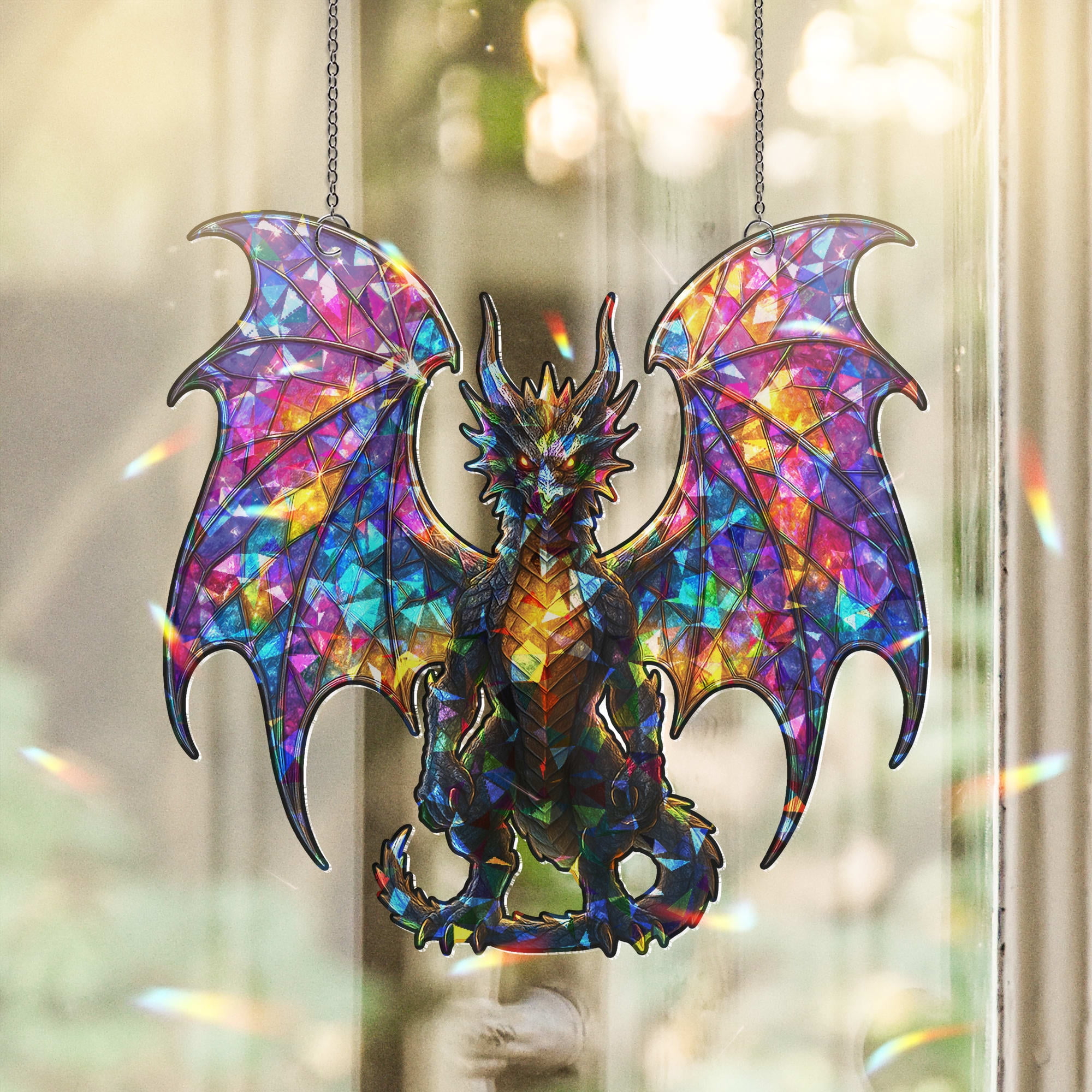 Lotusprinthandmade Majestic Dragon Fantasy Custom Shape Broken Glass ...