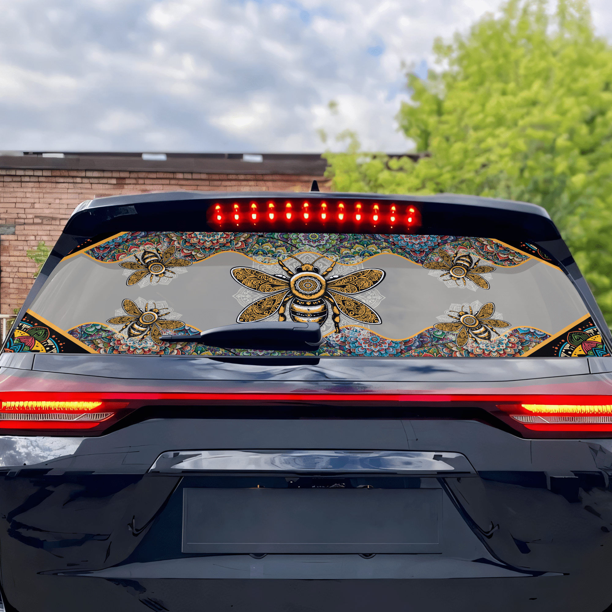 Lotusprinthandmade Mandala Bee Bee Lovers Rear Window Car Decal 3 Sizes ...
