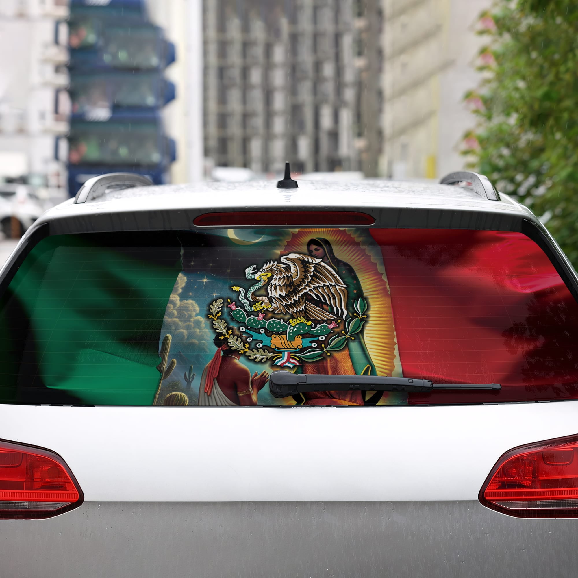 Lotusprinthandmade Mexican Flag Mexico Patriotic Rear Window Car Decal ...